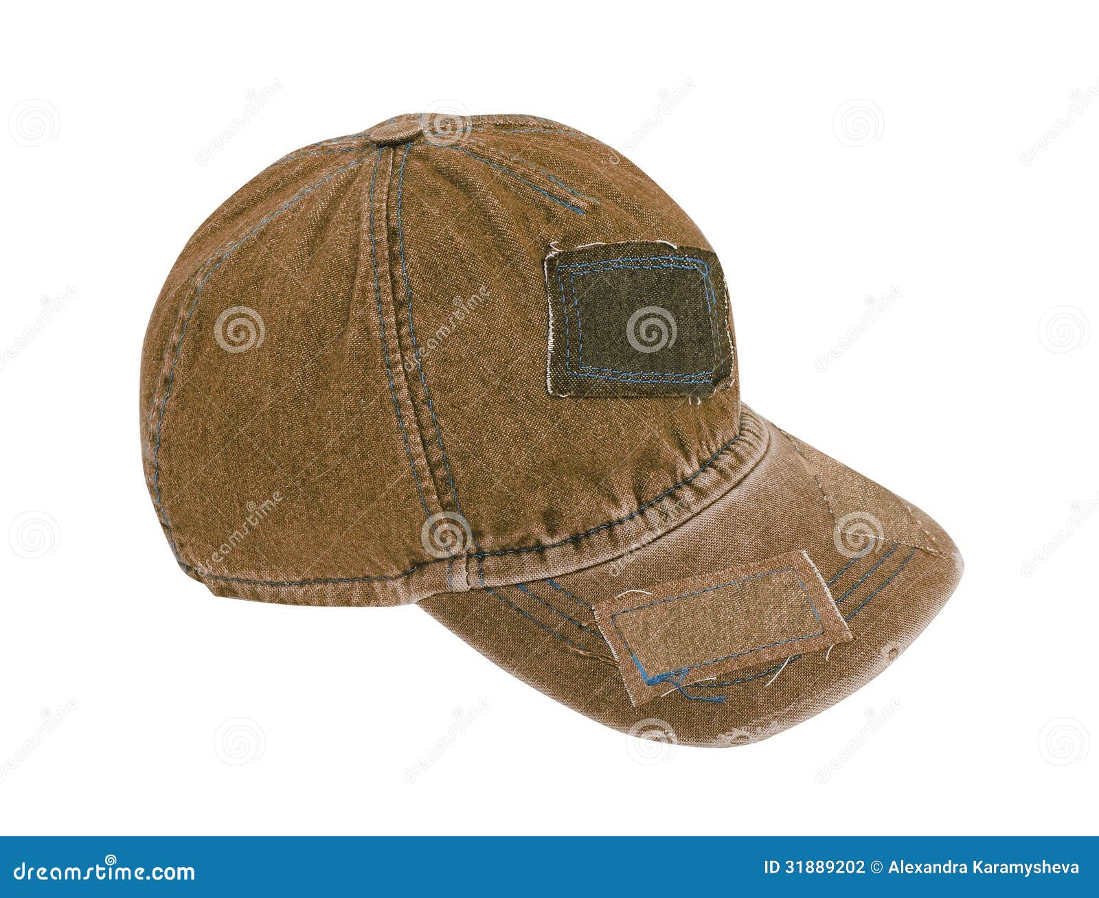 Jeans peaked cap stock photo. Image of denim, brown, macro - 31889202