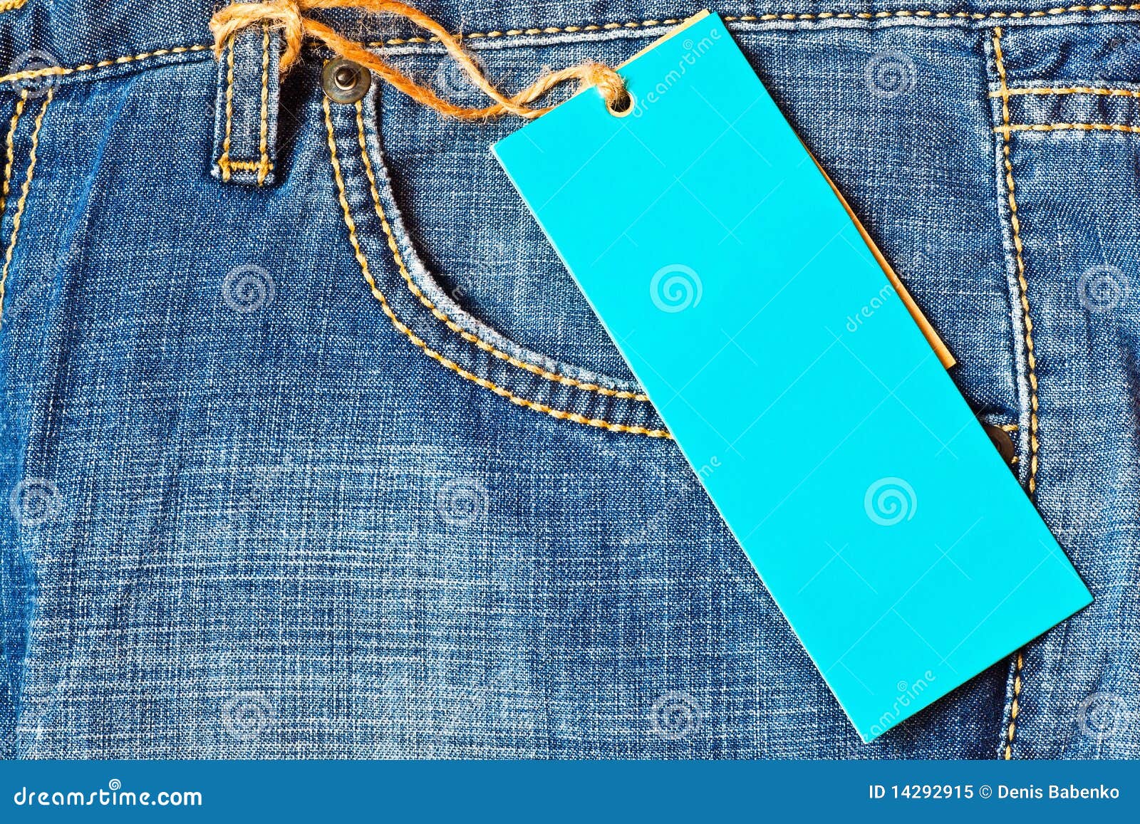 Jeans Pocket with Blank Label Stock Image - Image of empty, cloth: 14292915