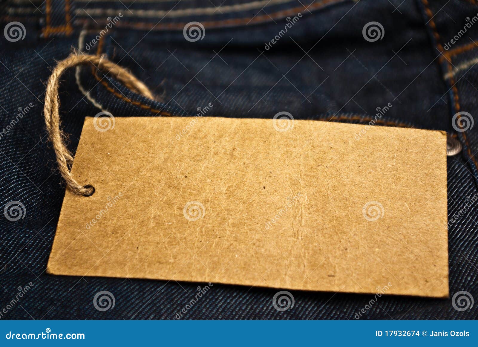 Jeans Pocket with Blank Tag Stock Photo - Image of closeup, fashion ...