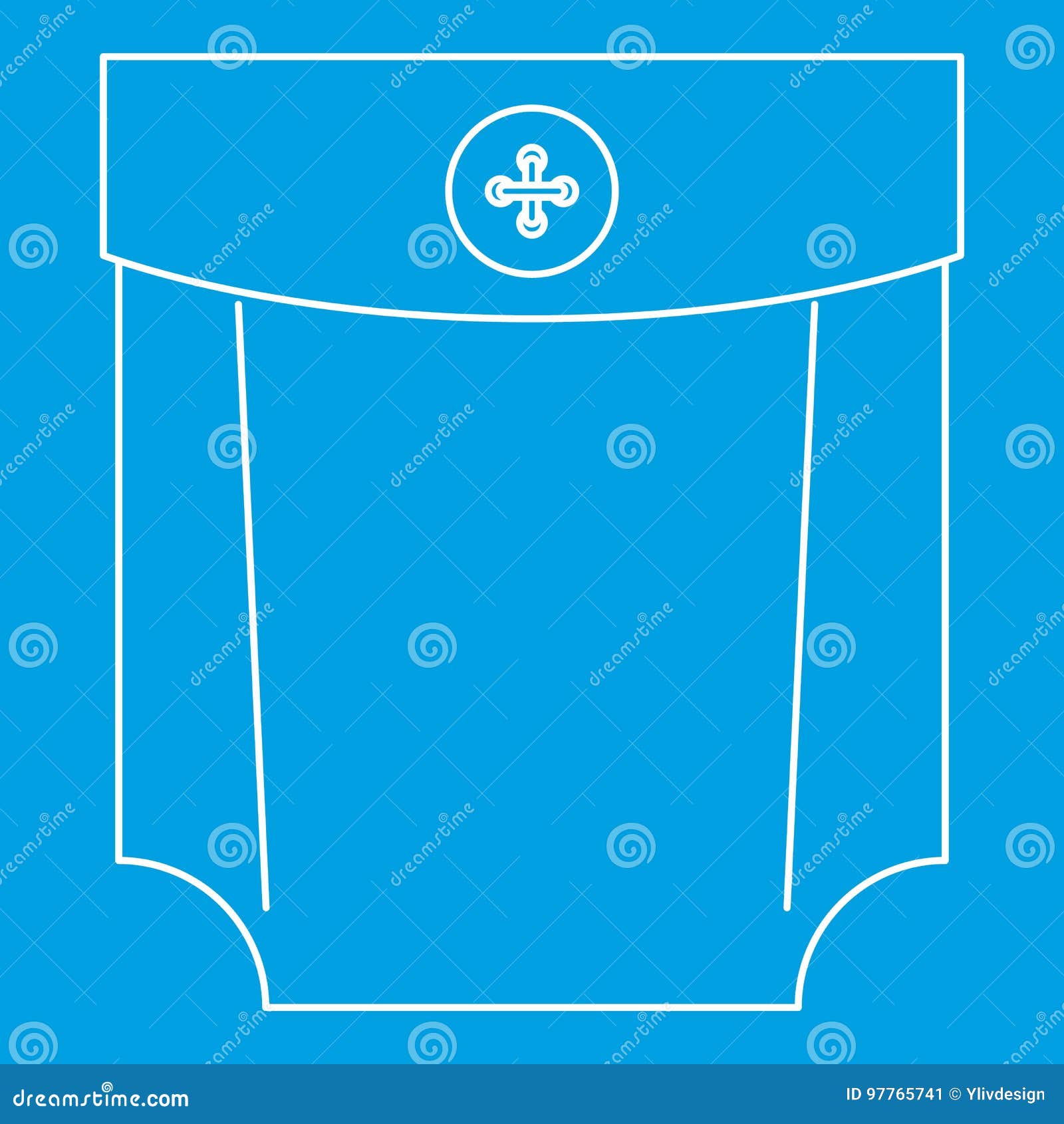 Jeans Pocket with Button Icon, Outline Style Stock Vector ...