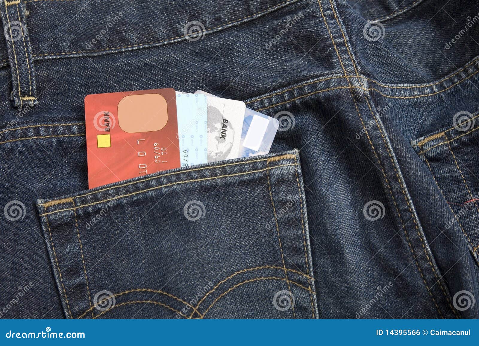 Jeans Pocket with Credit Card, Use for Shoping Stock Photo - Image of ...