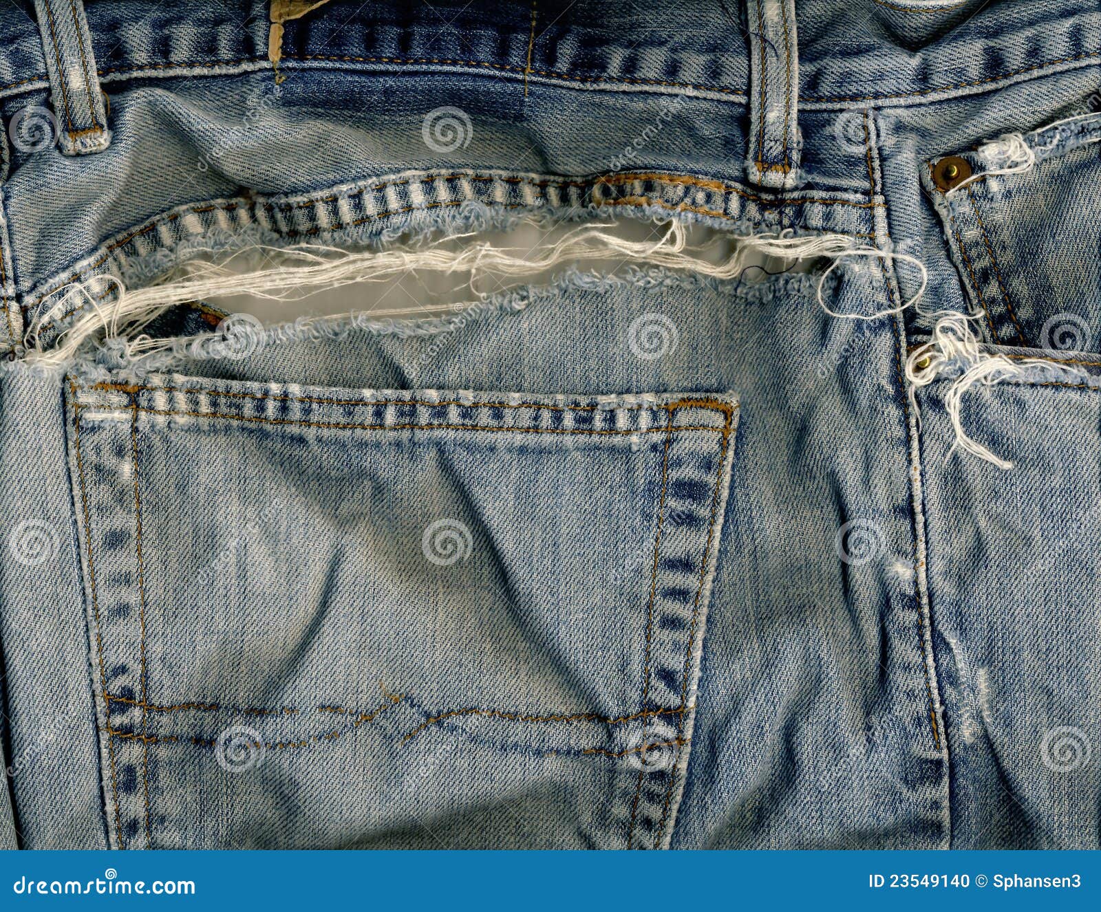 Jeans pocket & rip stock photo. Image of ripped, torn - 23549140