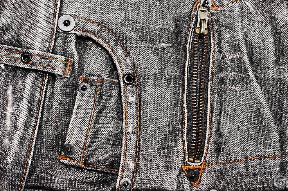 Jeans pockets and zipper stock image. Image of pocket - 17576727