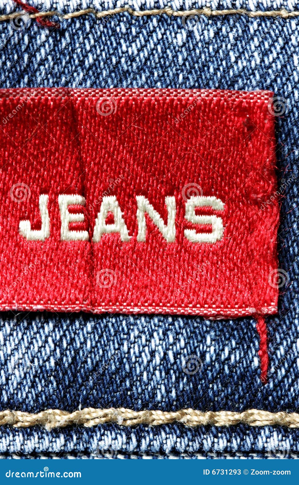 Jeans with red label stock image. Image of copyspace, fabric - 6731293