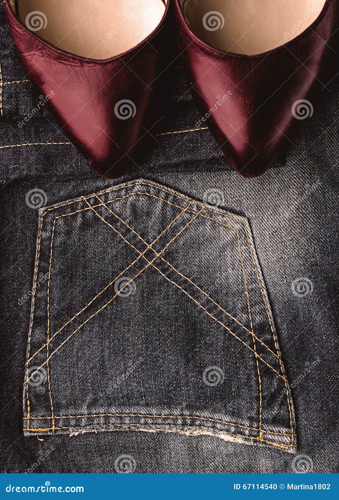 Jeans and red shoes stock photo. Image of modern, vogue - 67114540