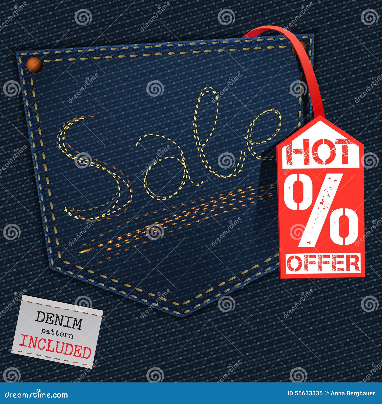 Jeans sale stock vector. Illustration of offer, garment - 55633335