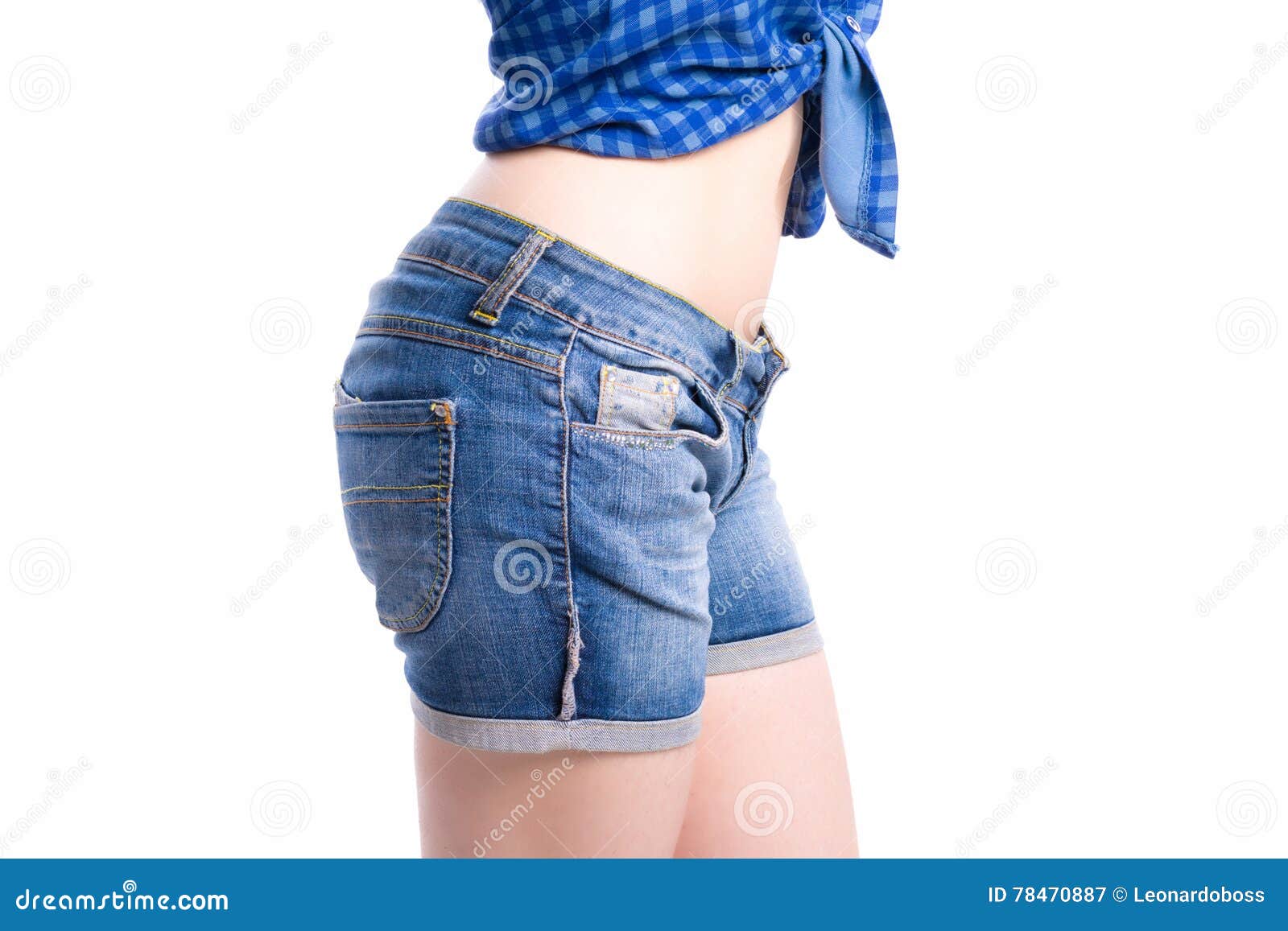 Jeans Shorts Closeup Side View Stock Image - Image of pretty, healthy ...