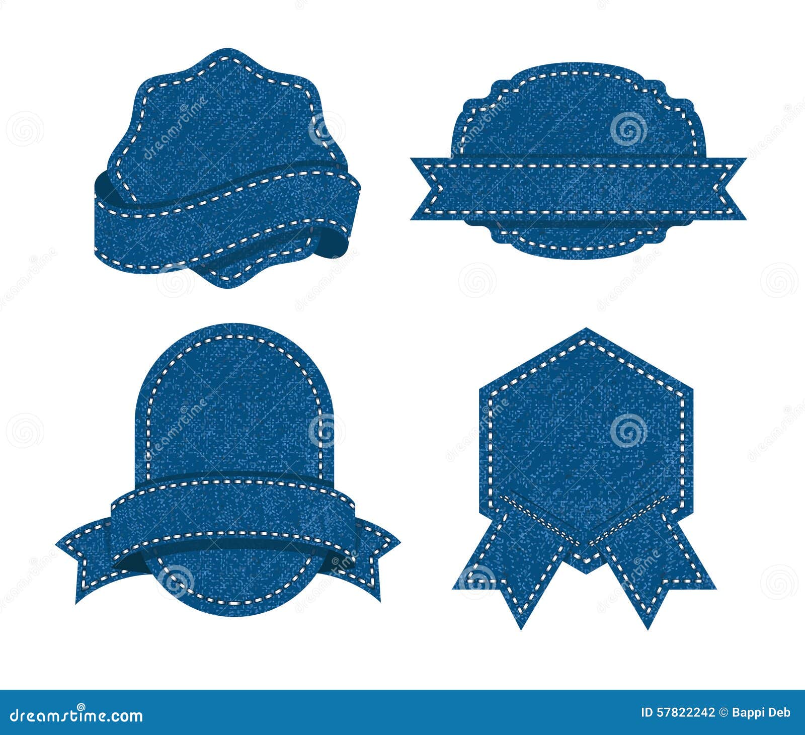 Jeans Texture Badge Set stock vector. Illustration of advertisement ...
