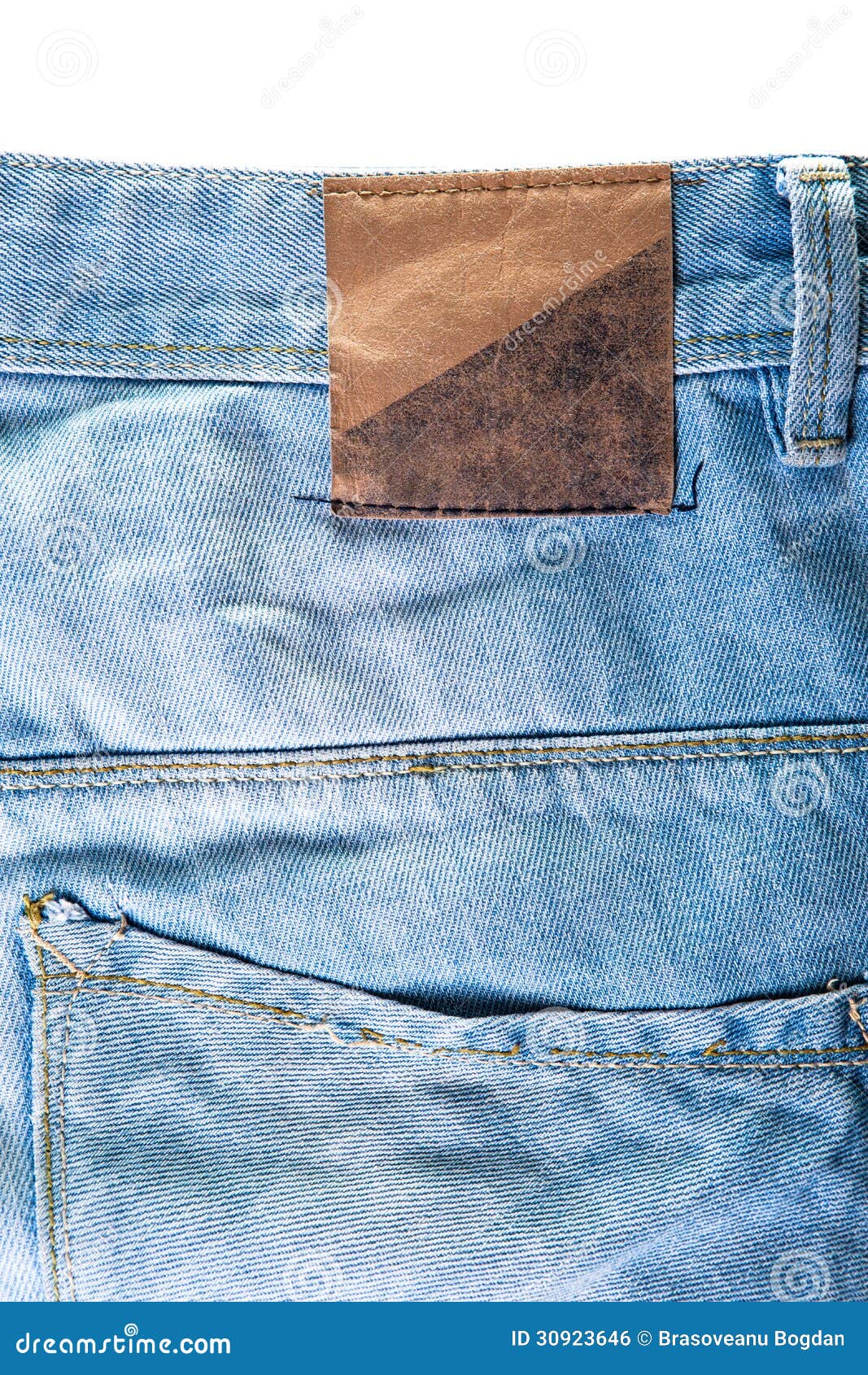 Jeans Texture with Label on White Stock Photo - Image of cloth, jacket ...