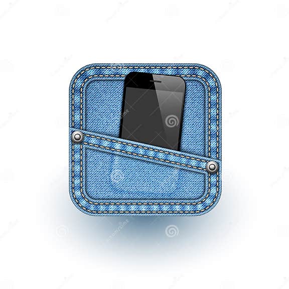 Jeans Texture with Mobile Phone. Vector Eps10 Stock Vector ...