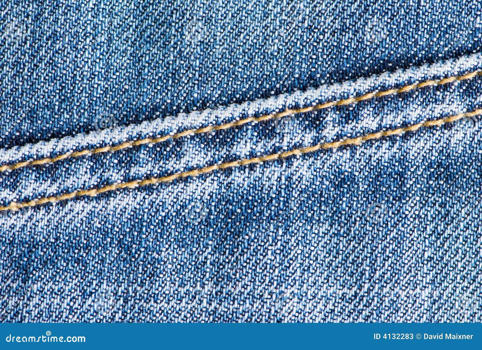 Jeans Texture with Yellow Fibre Stock Image - Image of garment ...