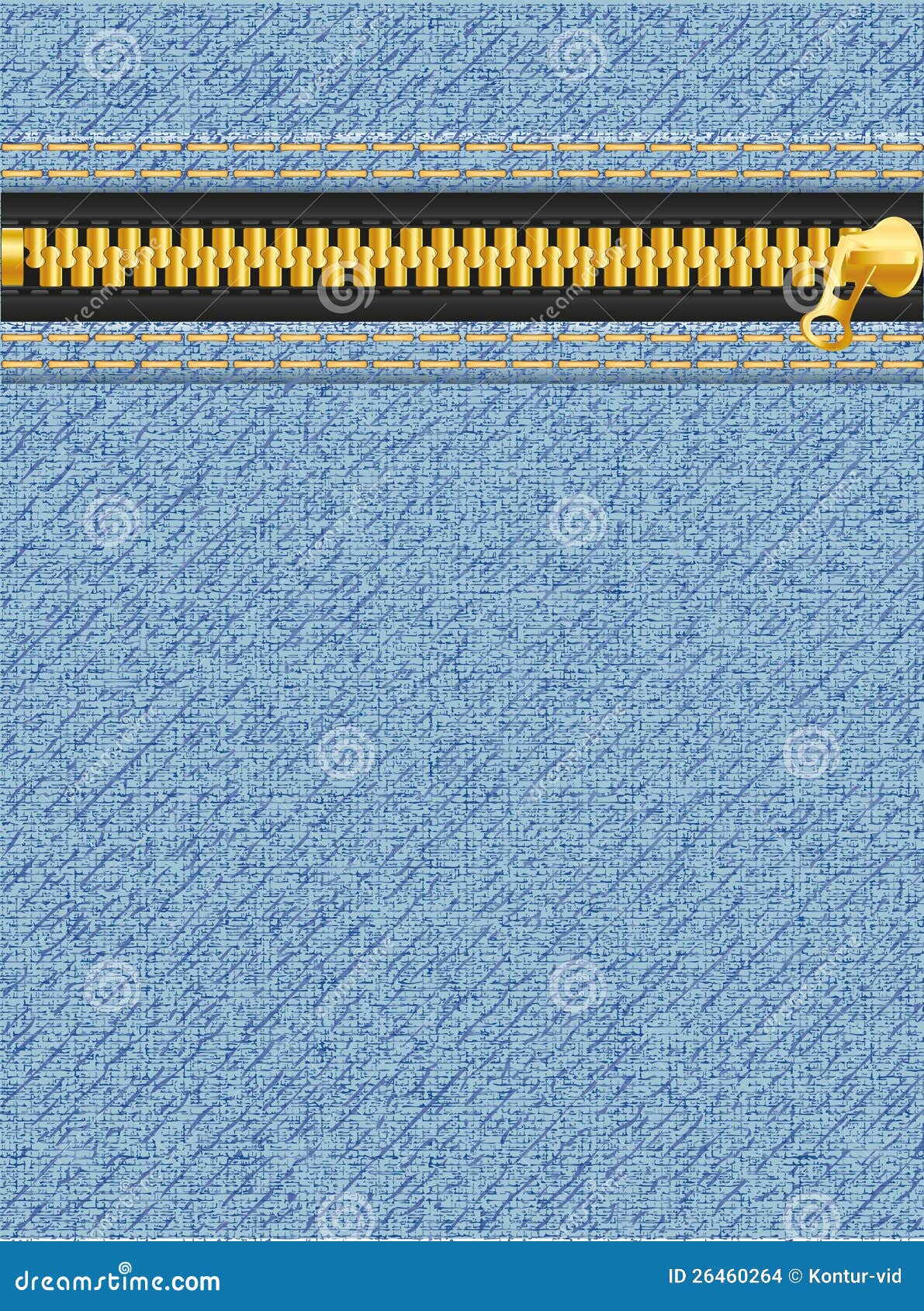 Jeans texture with zipper stock vector. Illustration of concepts - 26460264