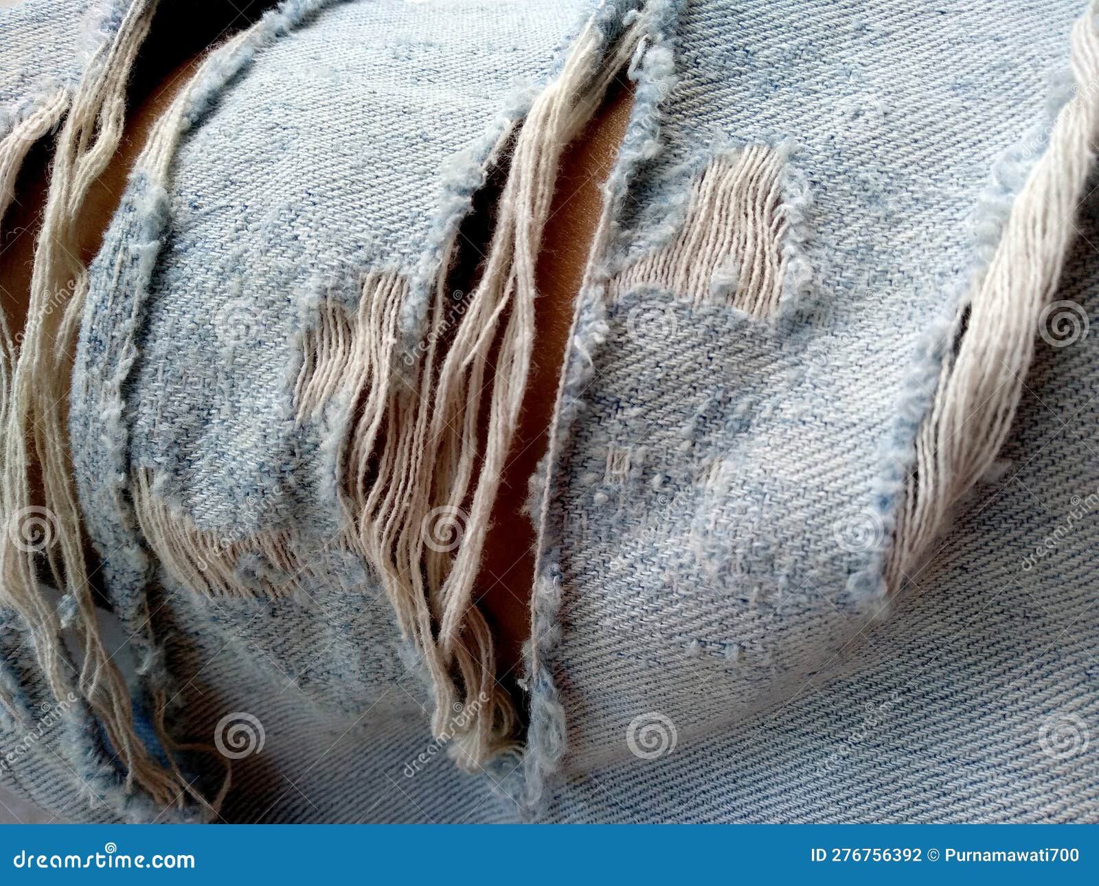 Jeans Torn Denim Texture. Ripped Destroyed Jeans Background Stock Photo ...