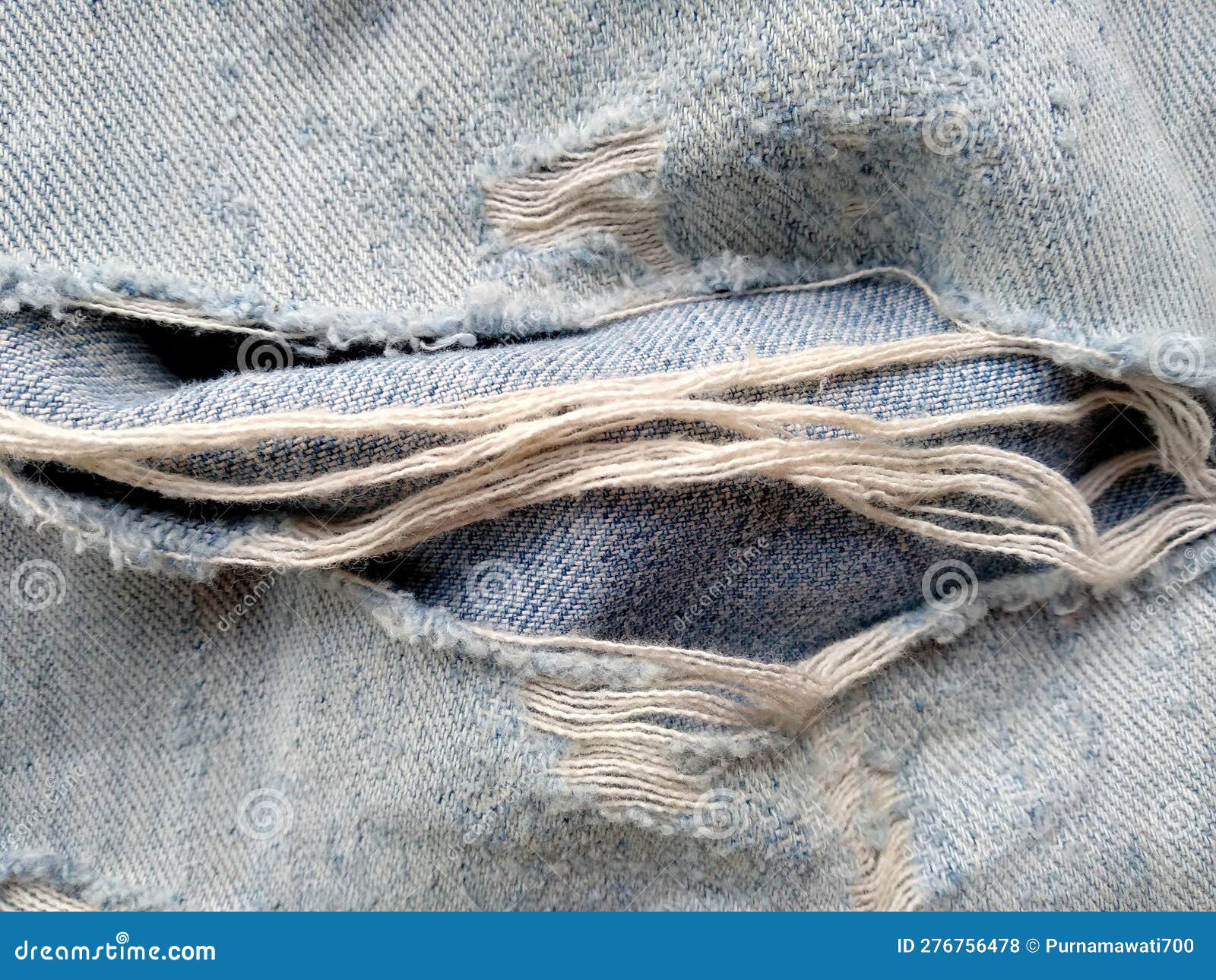 Jeans Torn Denim Texture. Ripped Destroyed Jeans Background Stock Photo ...