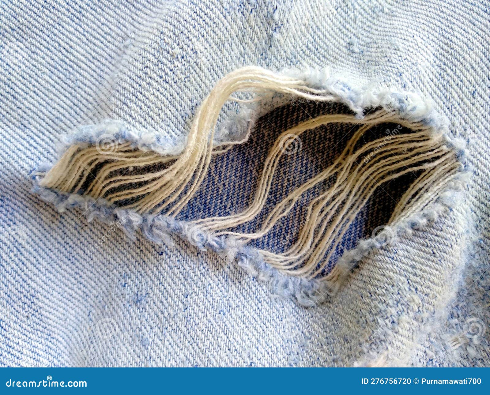 Jeans Torn Denim Texture. Ripped Destroyed Jeans Background Stock Photo ...