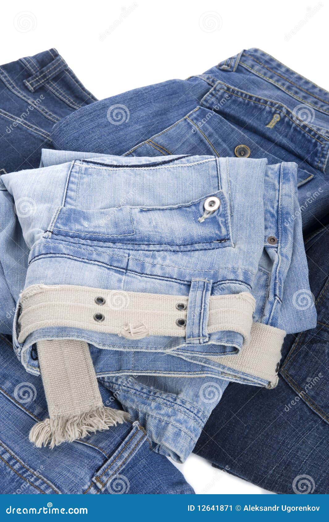 Jeans on white background stock image. Image of close - 12641871