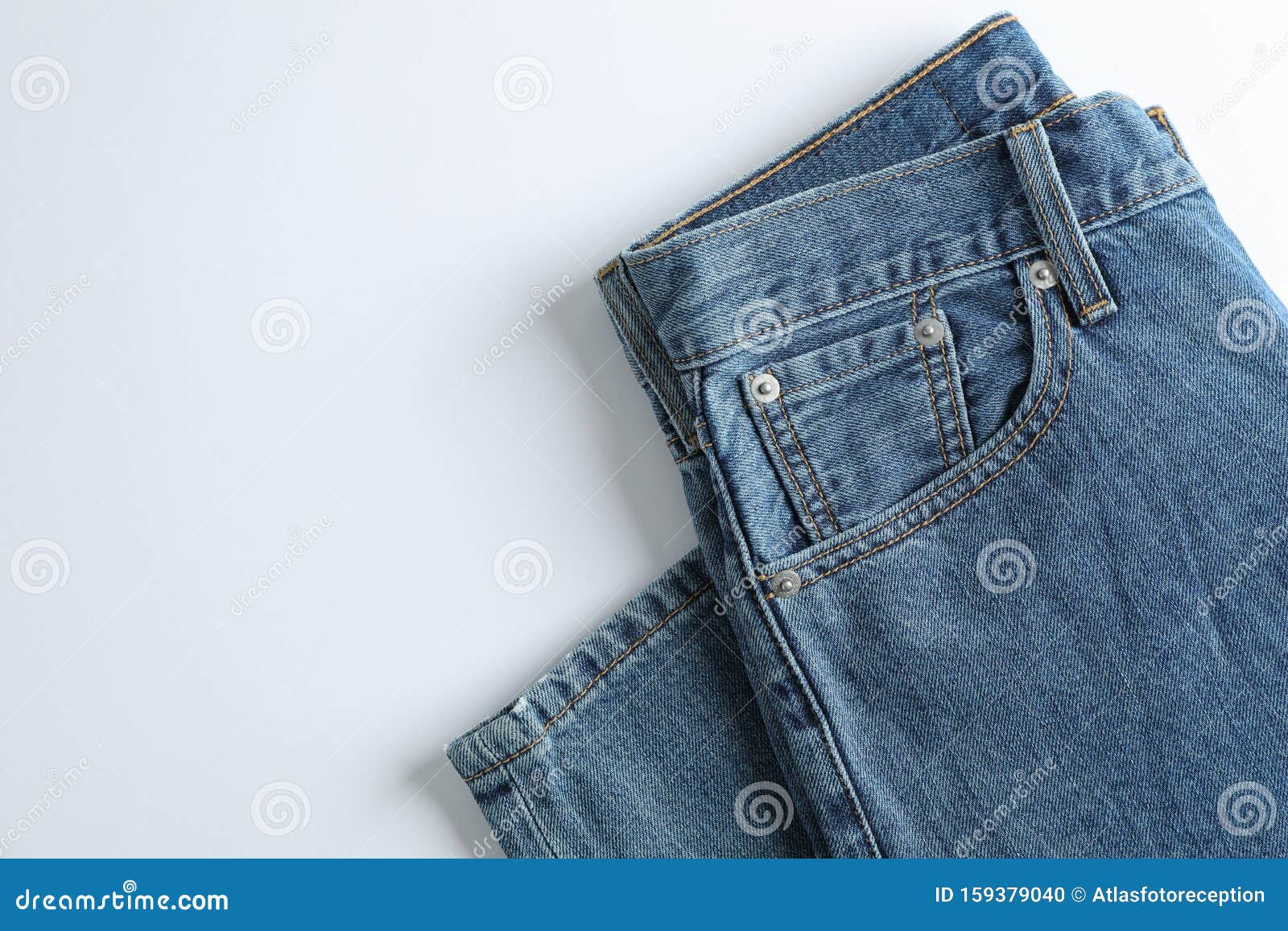 Jeans on white background stock photo. Image of denim - 159379040
