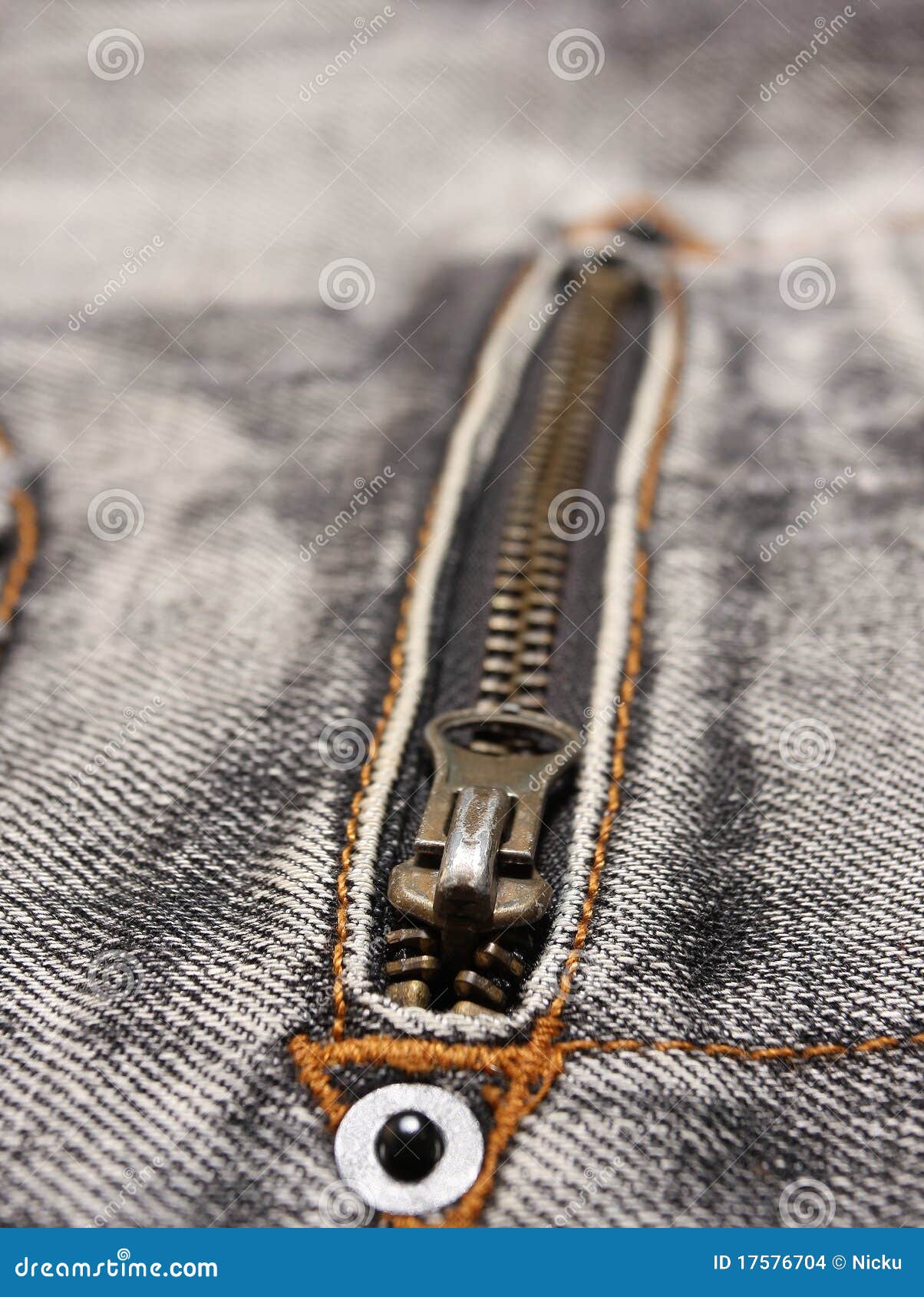 Jeans zipper detail stock photo. Image of textures, cotton - 17576704