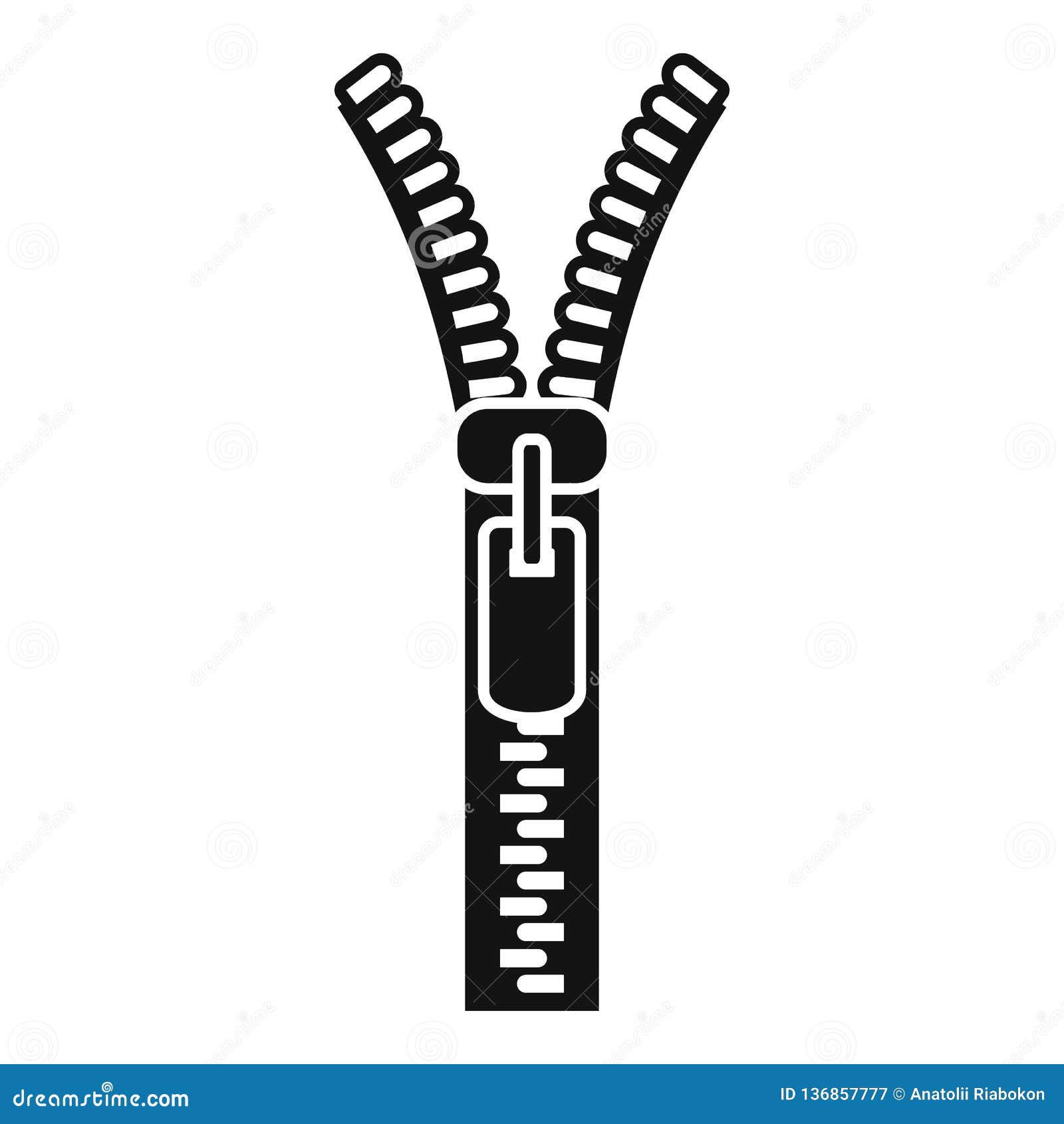 Jeans Zipper Icon, Simple Style Stock Vector - Illustration of border ...