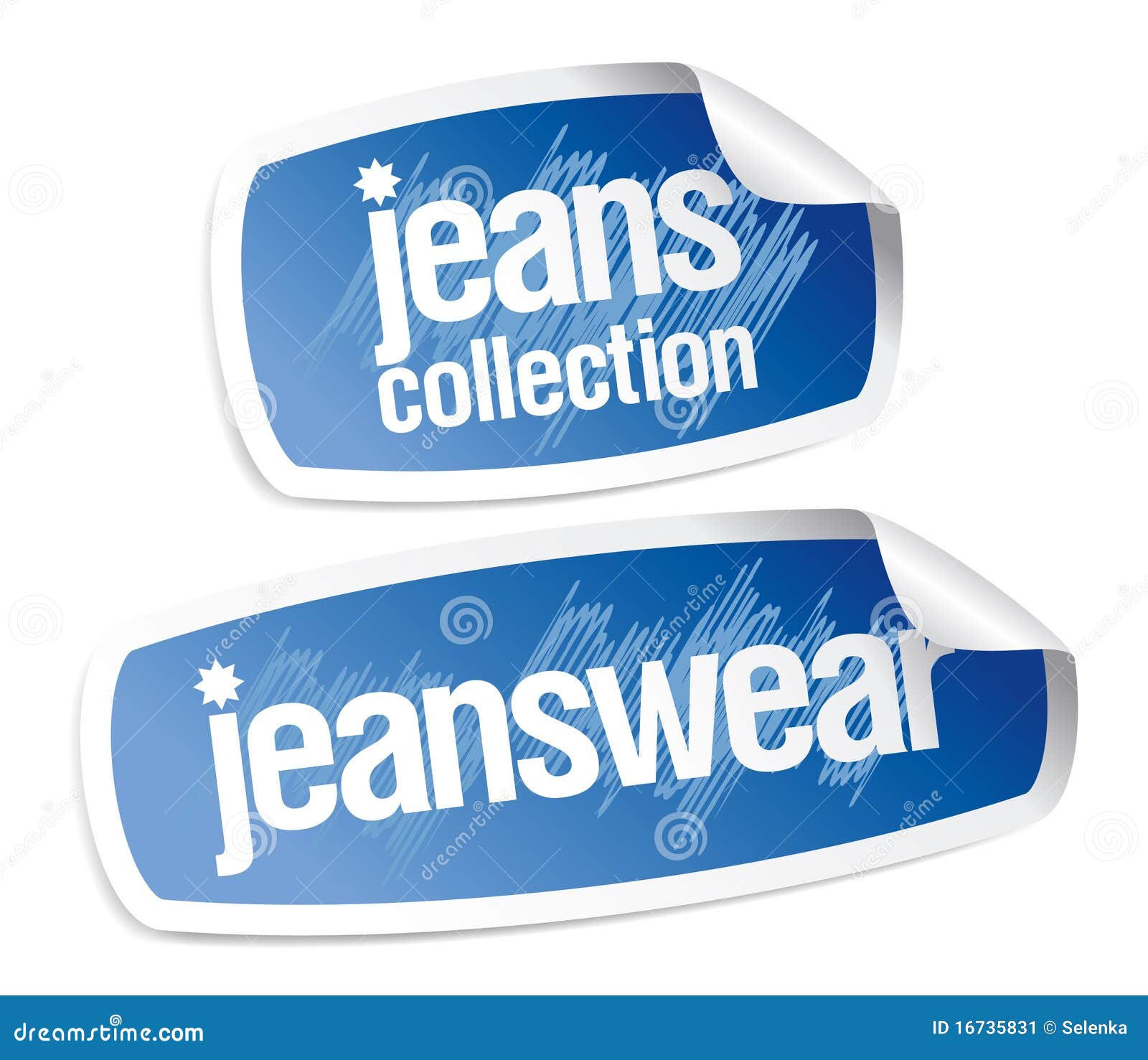 Jeanswear Collection Stickers Stock Vector - Illustration of wear ...