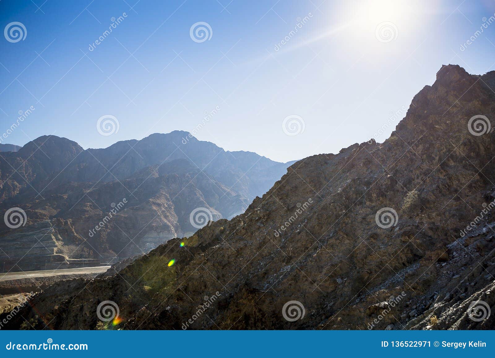 Jebel Jais Mountain Range, Barren Rocky Peaks Seen From Hidden Oasis ...