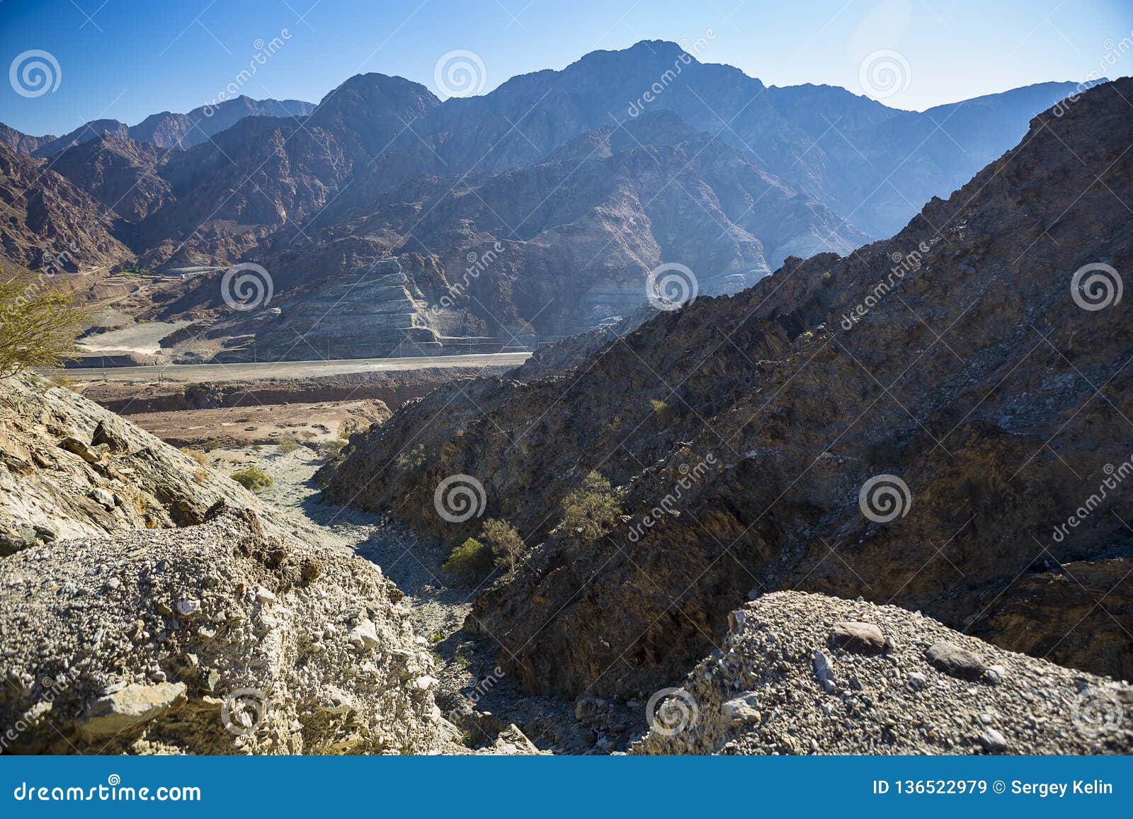 Jebel Jais Mountain Range, Barren Rocky Peaks Seen From Hidden Oasis ...