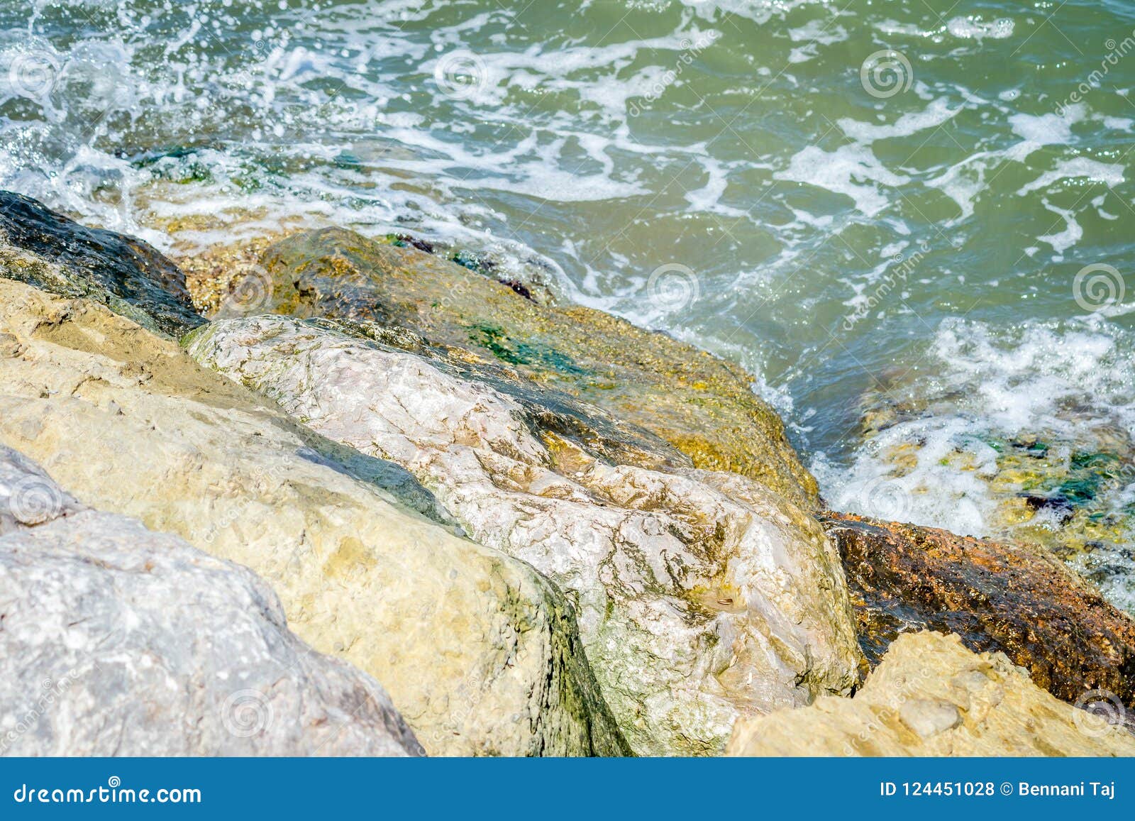 Jebha Island and Waves and Rocks Stock Photo - Image of jebha ...