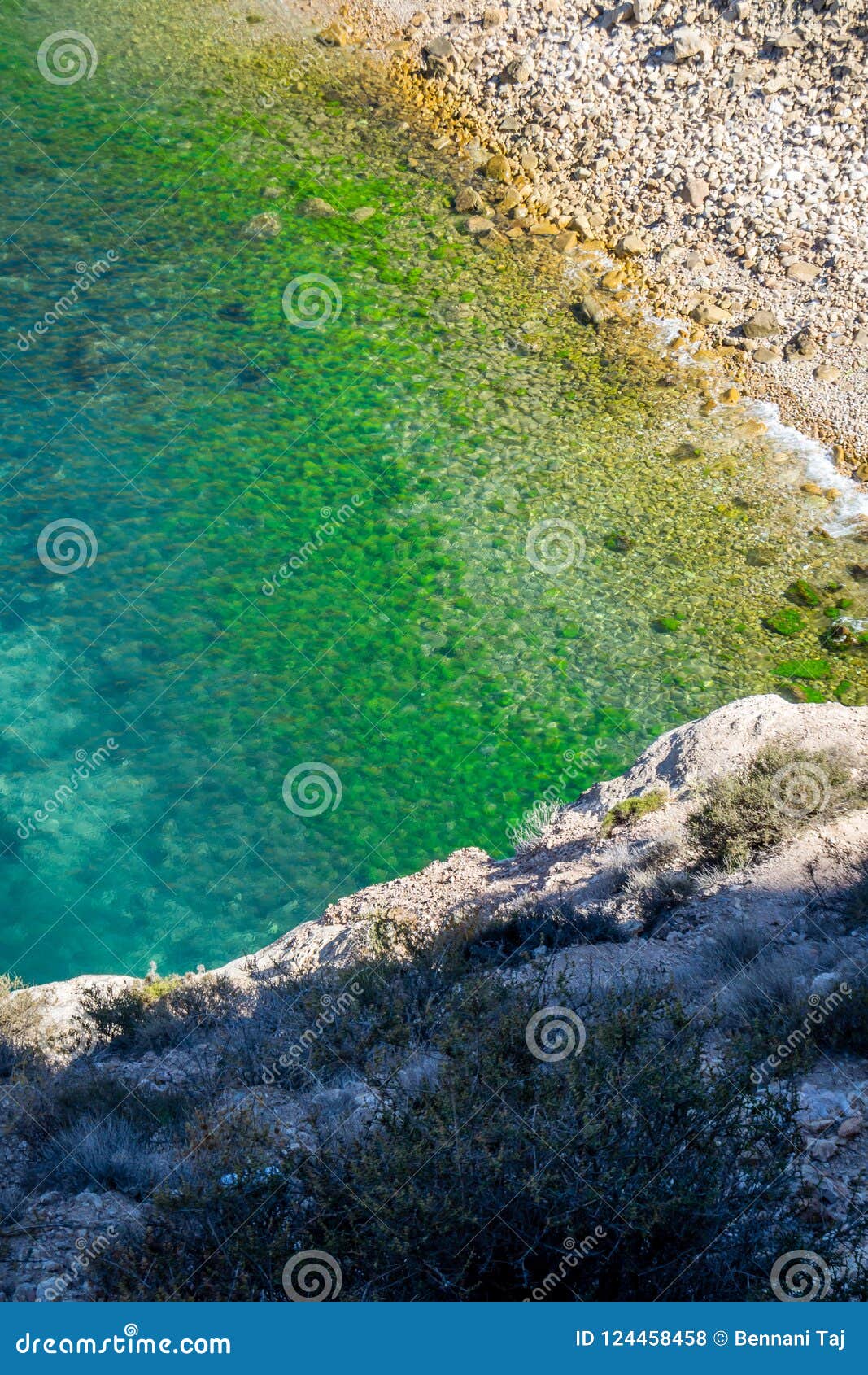 Jebha Island and Waves and Rocks Stock Photo - Image of houcima ...