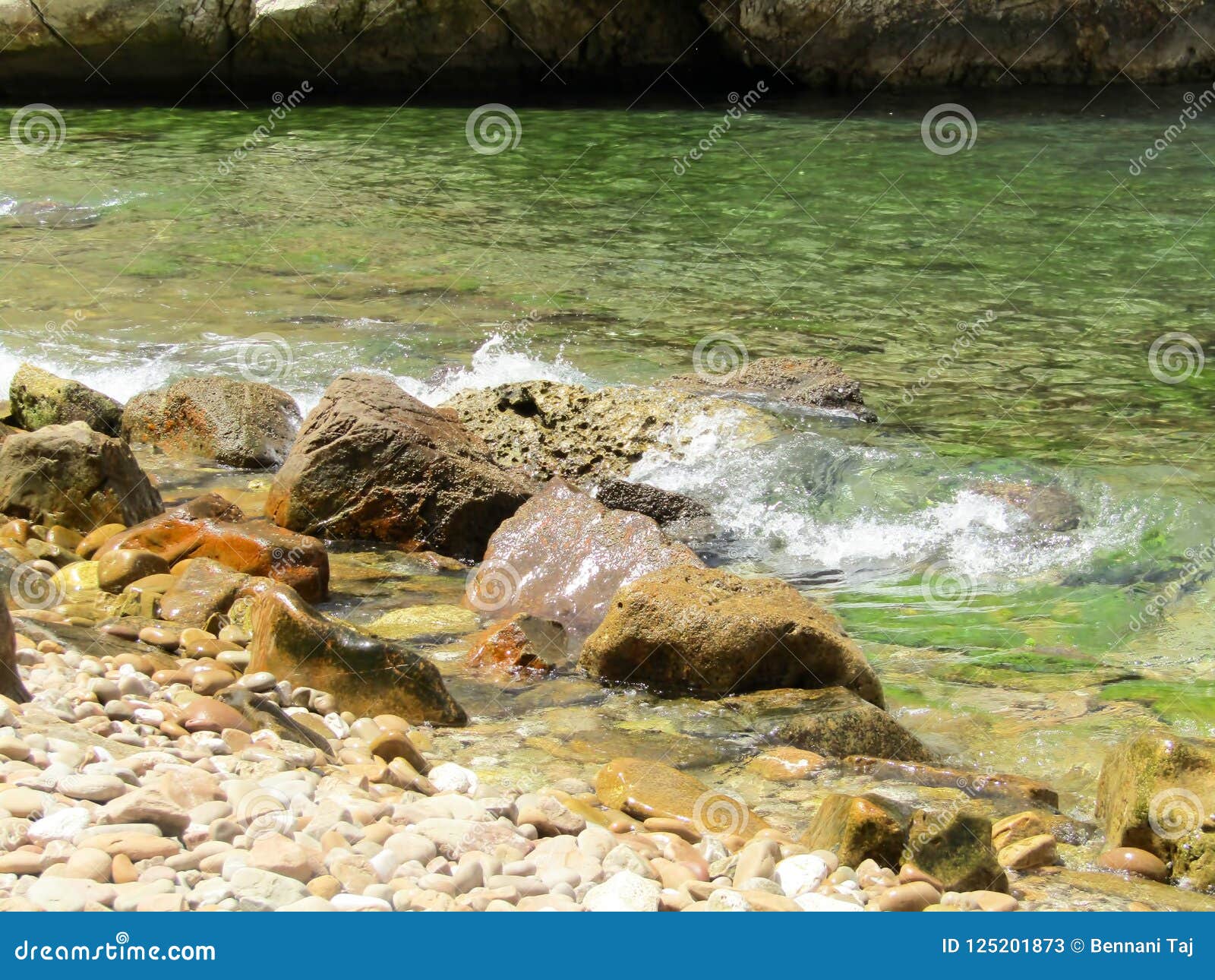 Jebha Island and Waves and Rocks Stock Image - Image of playa, morocco ...