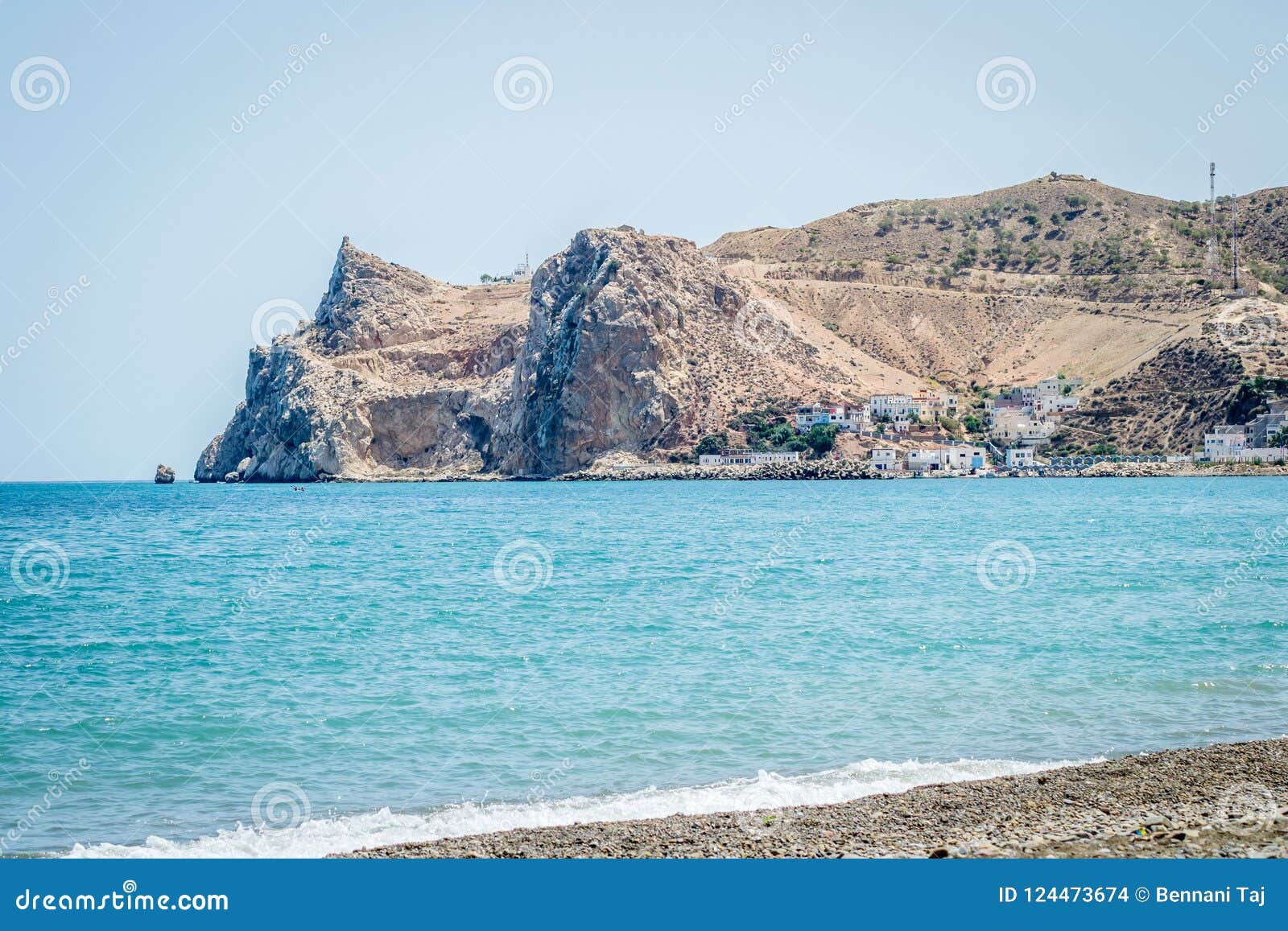 Jebha Island and Waves and Rocks Stock Photo - Image of birds ...