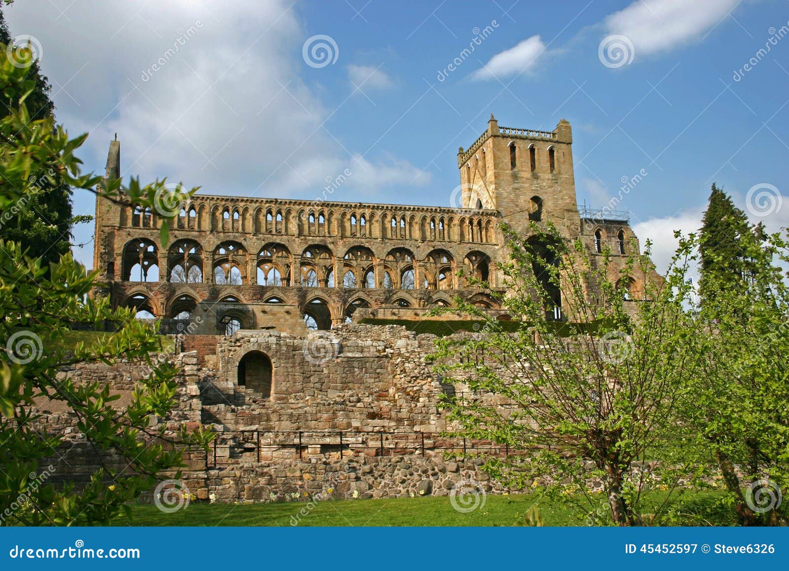 Jedburgh Abbey stock image. Image of water, borders, augustinian - 45452597