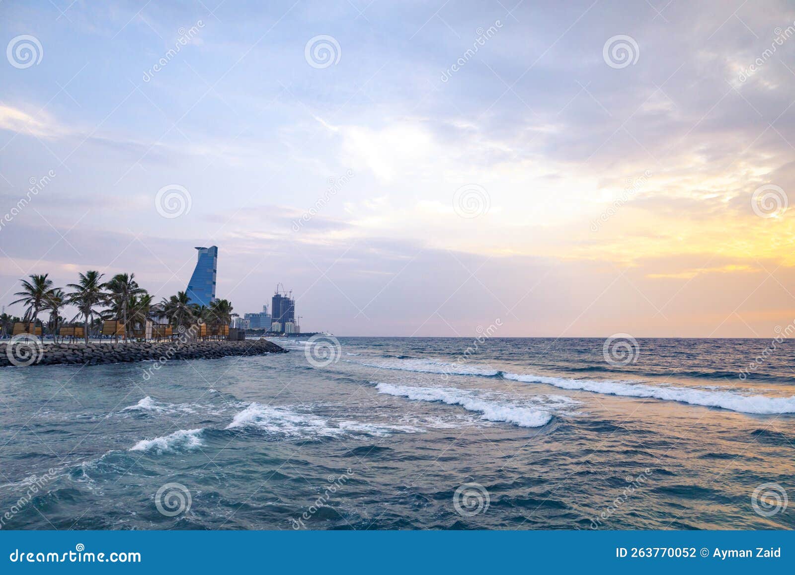 Jeddah Beach Saudi Arabia - Sunset Red Sea Corniche , Waterfront Stock ...