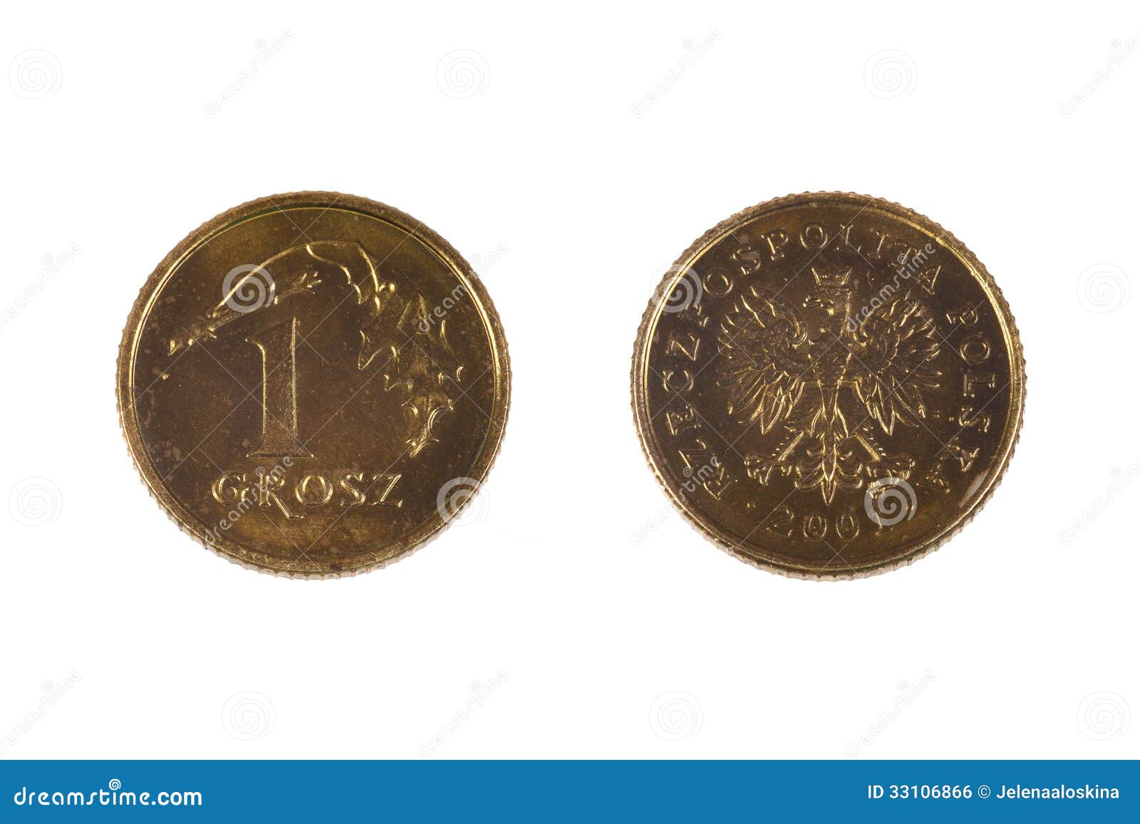 Jeden grosik zdjęcie stock. Obraz złożonej z bankowy - 33106866