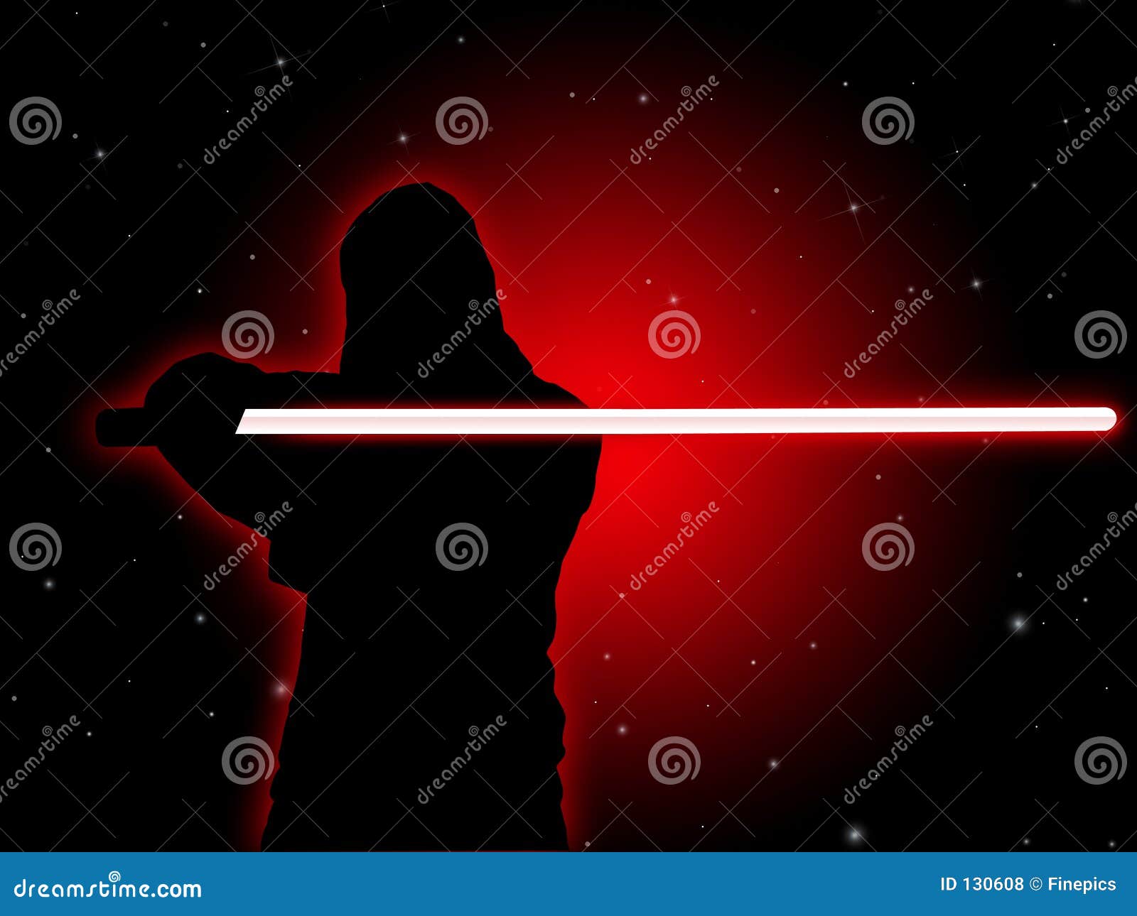Jedi with Light Saber stock illustration. Illustration of strikes - 130608