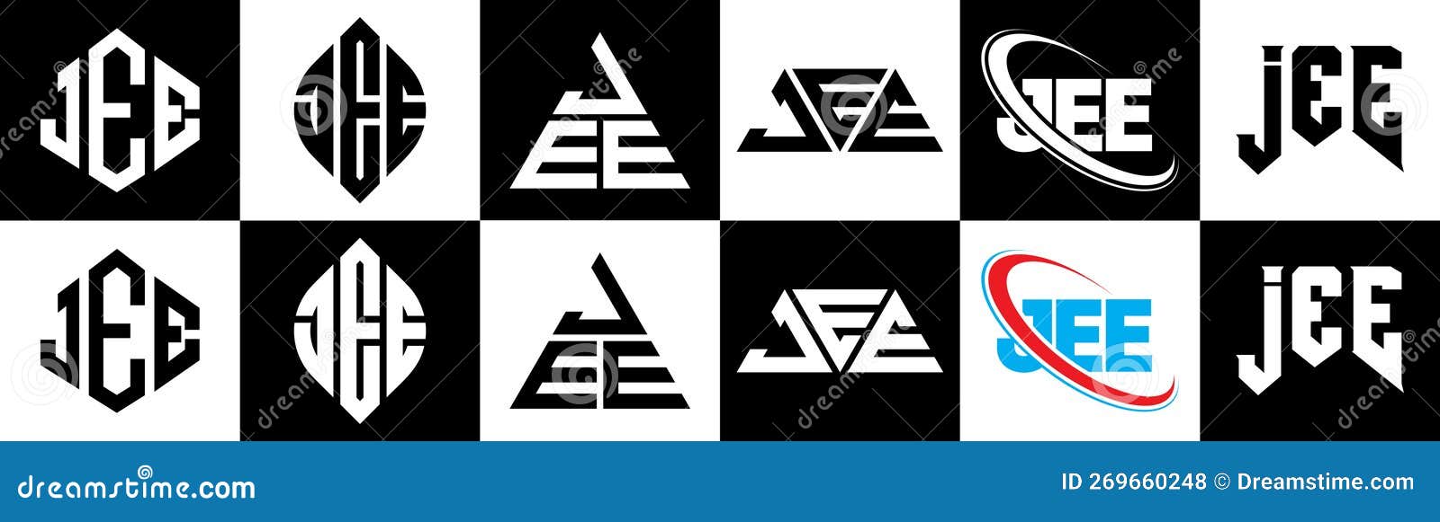 JEE Letter Logo Design in Six Style. JEE Polygon, Circle, Triangle ...