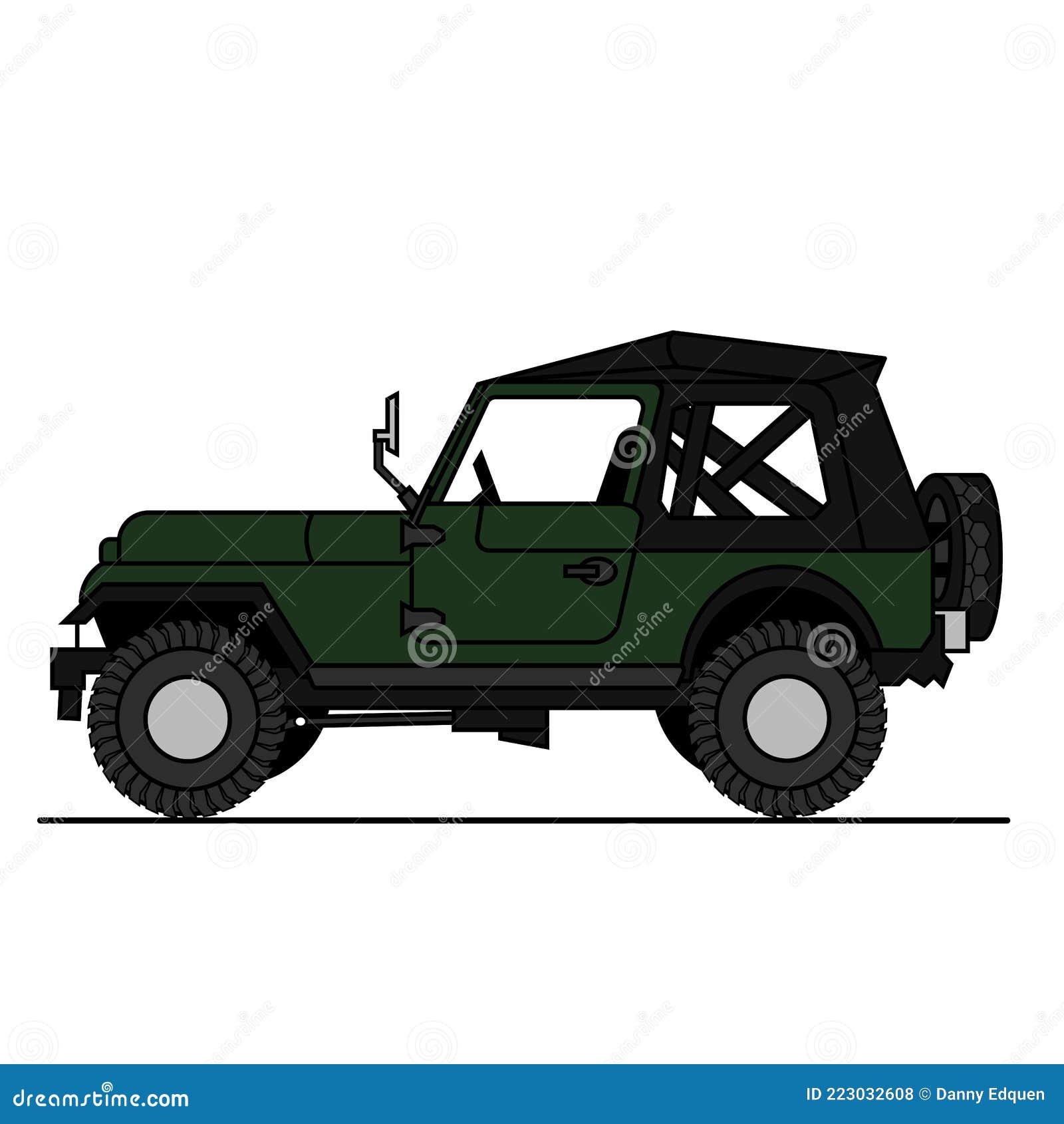 Cartoon of a Jeep with White Background Stock Vector - Illustration of ...