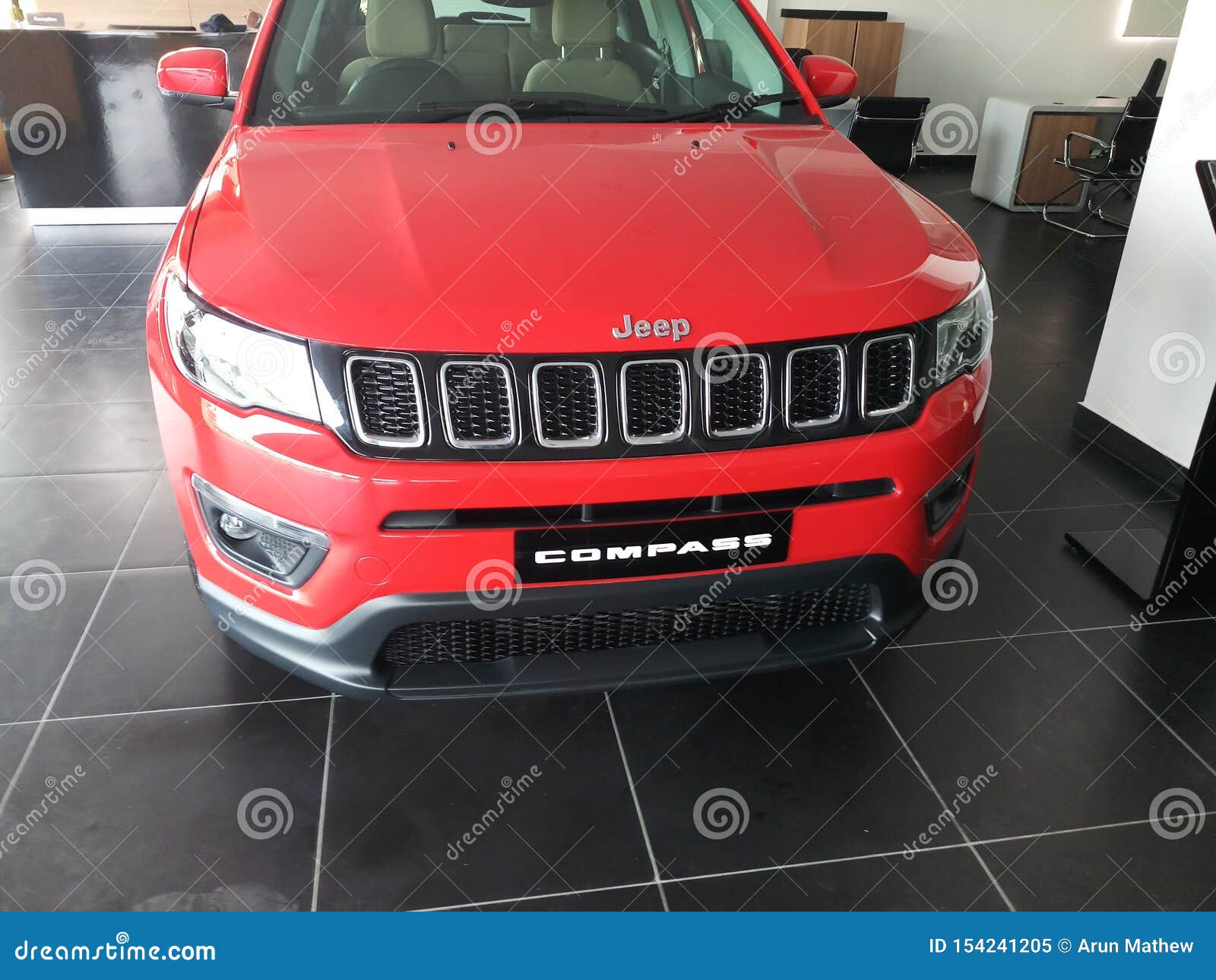 Jeep Compass Exotica Red with Shining 7 Slots Grill Editorial Image ...
