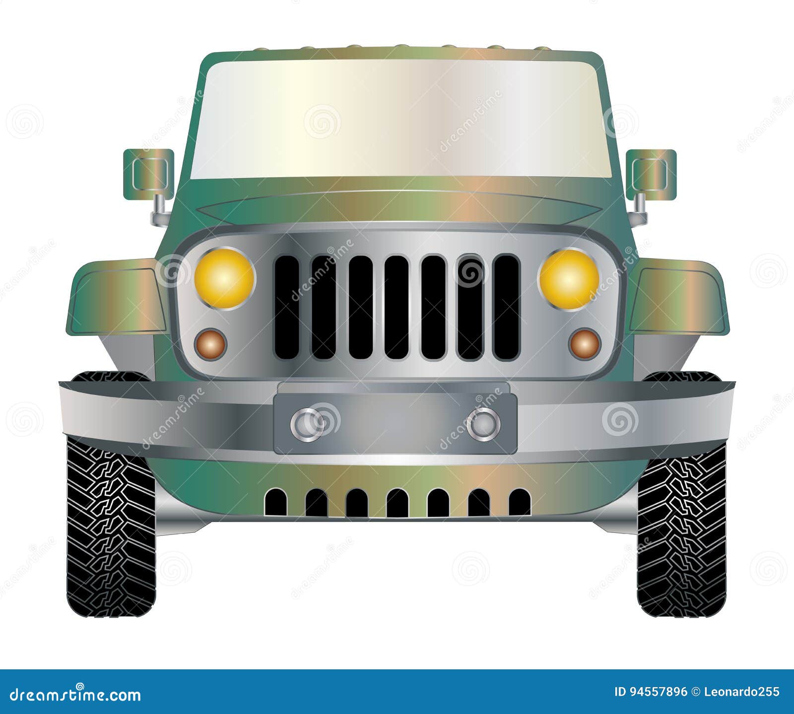 Jeep in front stock vector. Illustration of graphic, blue - 94557896