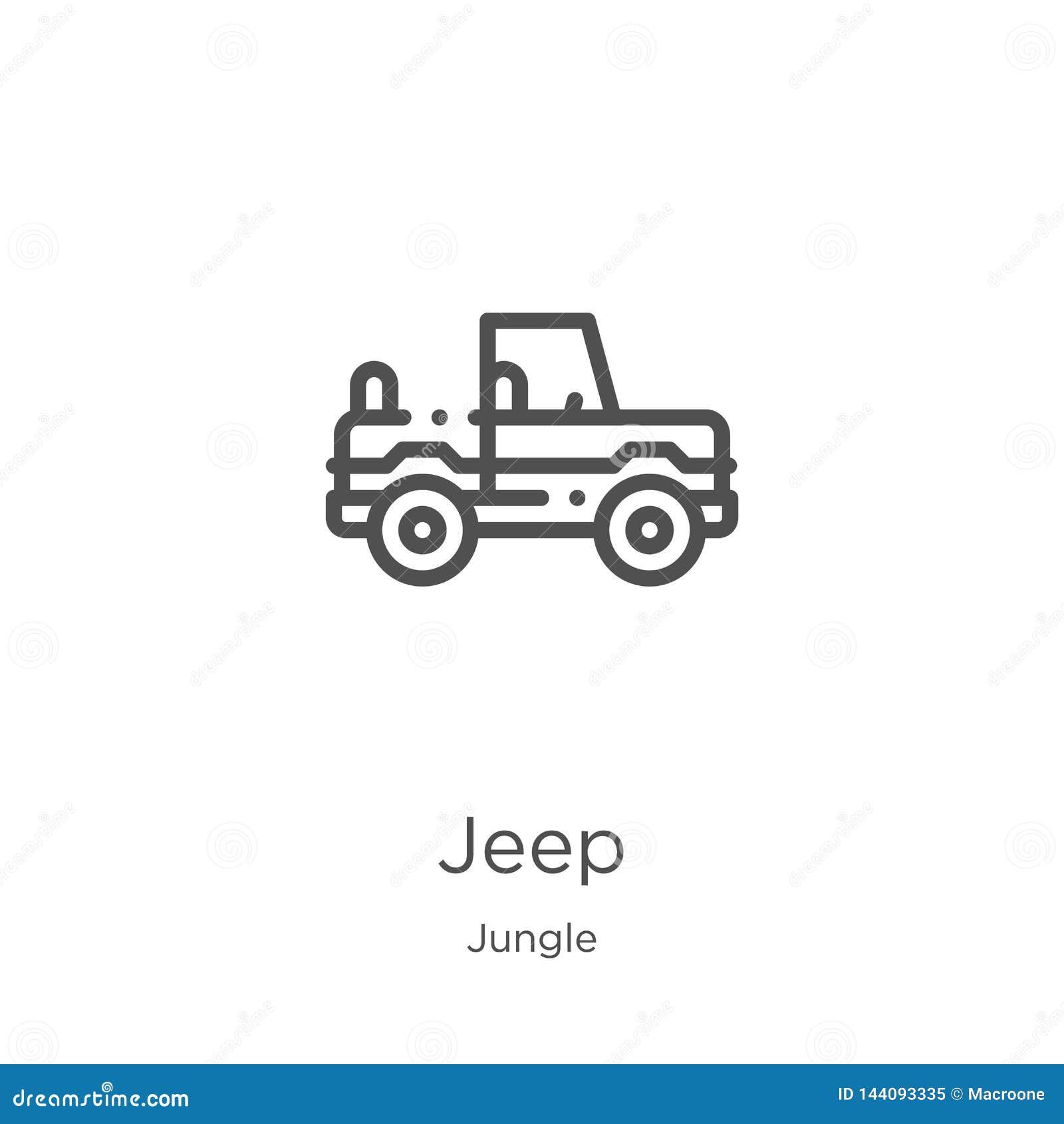 Linear Jeep Icon From Army Outline Collection Thin Line Jeep Vector Isolated On White