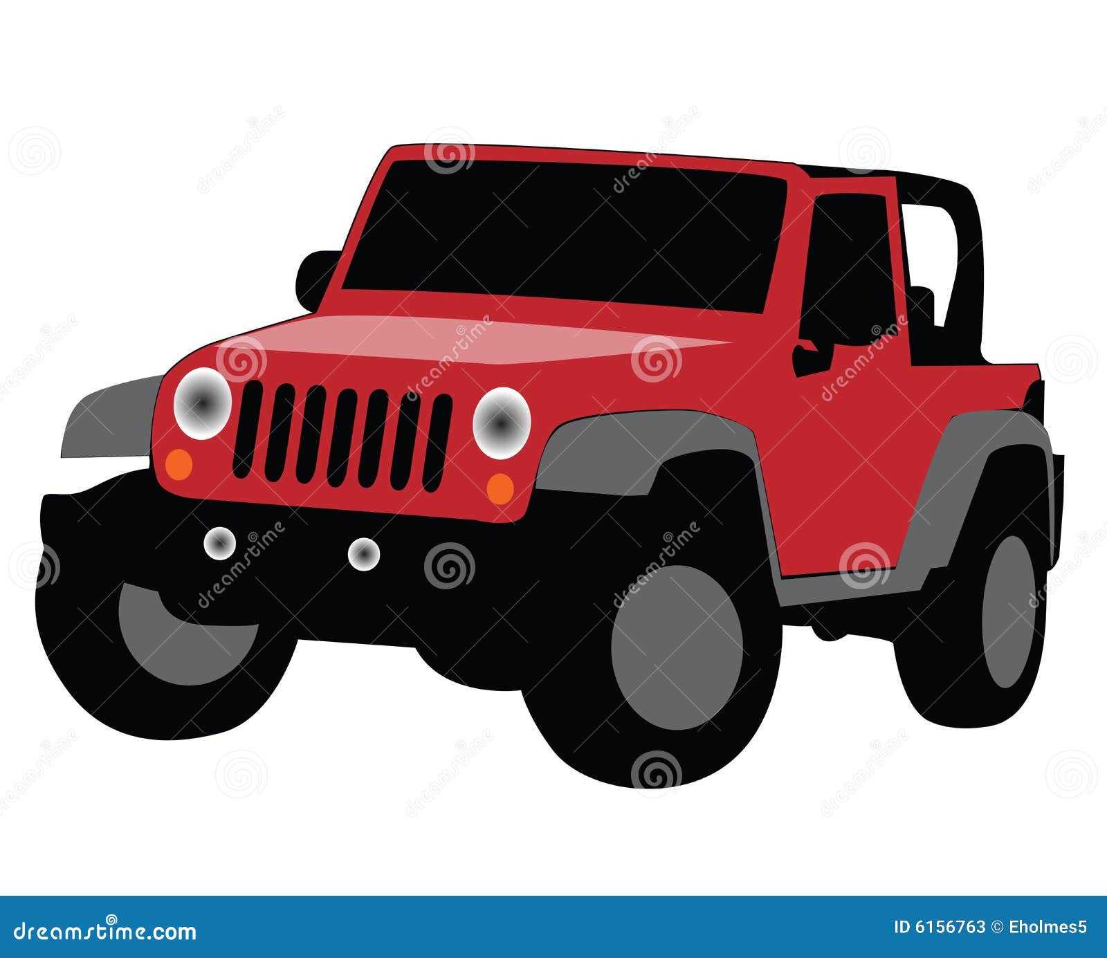 Red Jeep Clipart