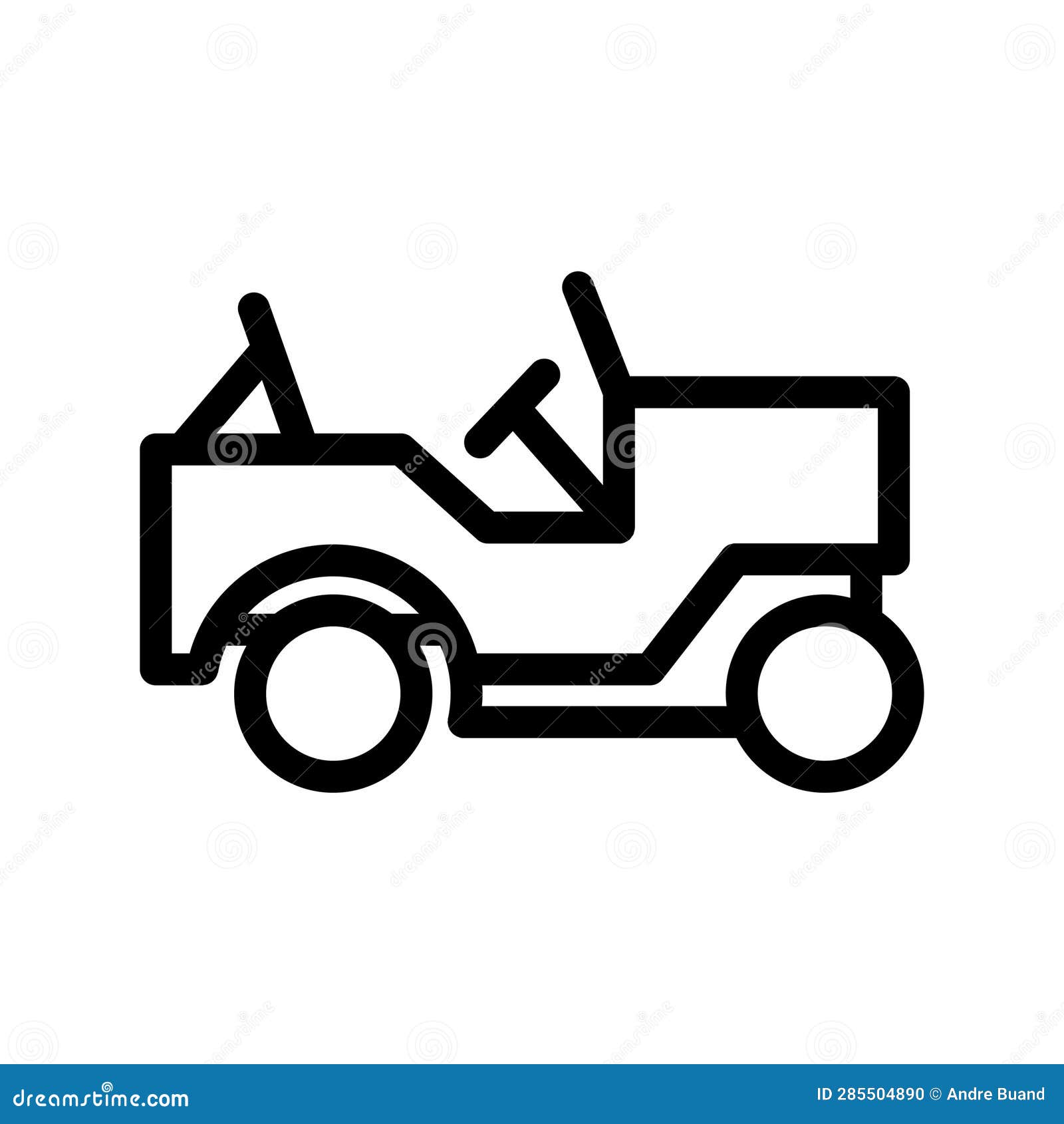 Jeep Line Icon Illustration Vector Graphic Stock Vector - Illustration ...