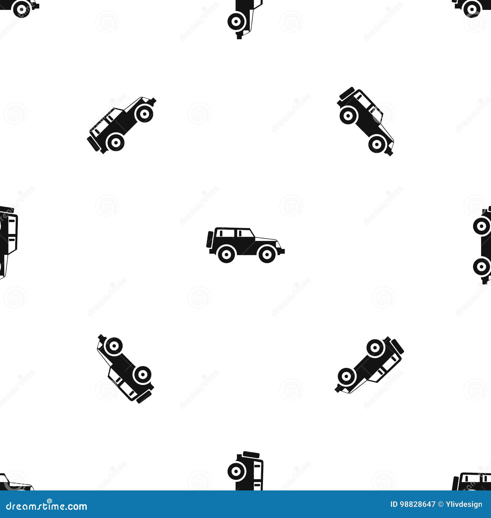 Jeep Pattern Seamless Black Stock Vector - Illustration of automobile ...