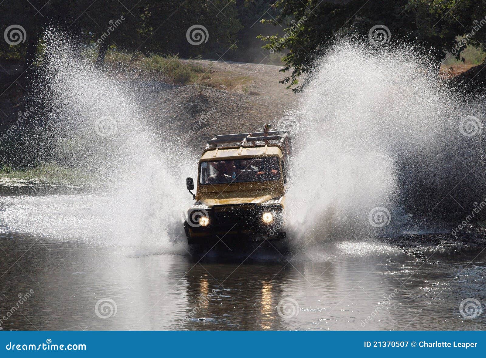 Jeep Safari through River stock image. Image of adventure - 21370507
