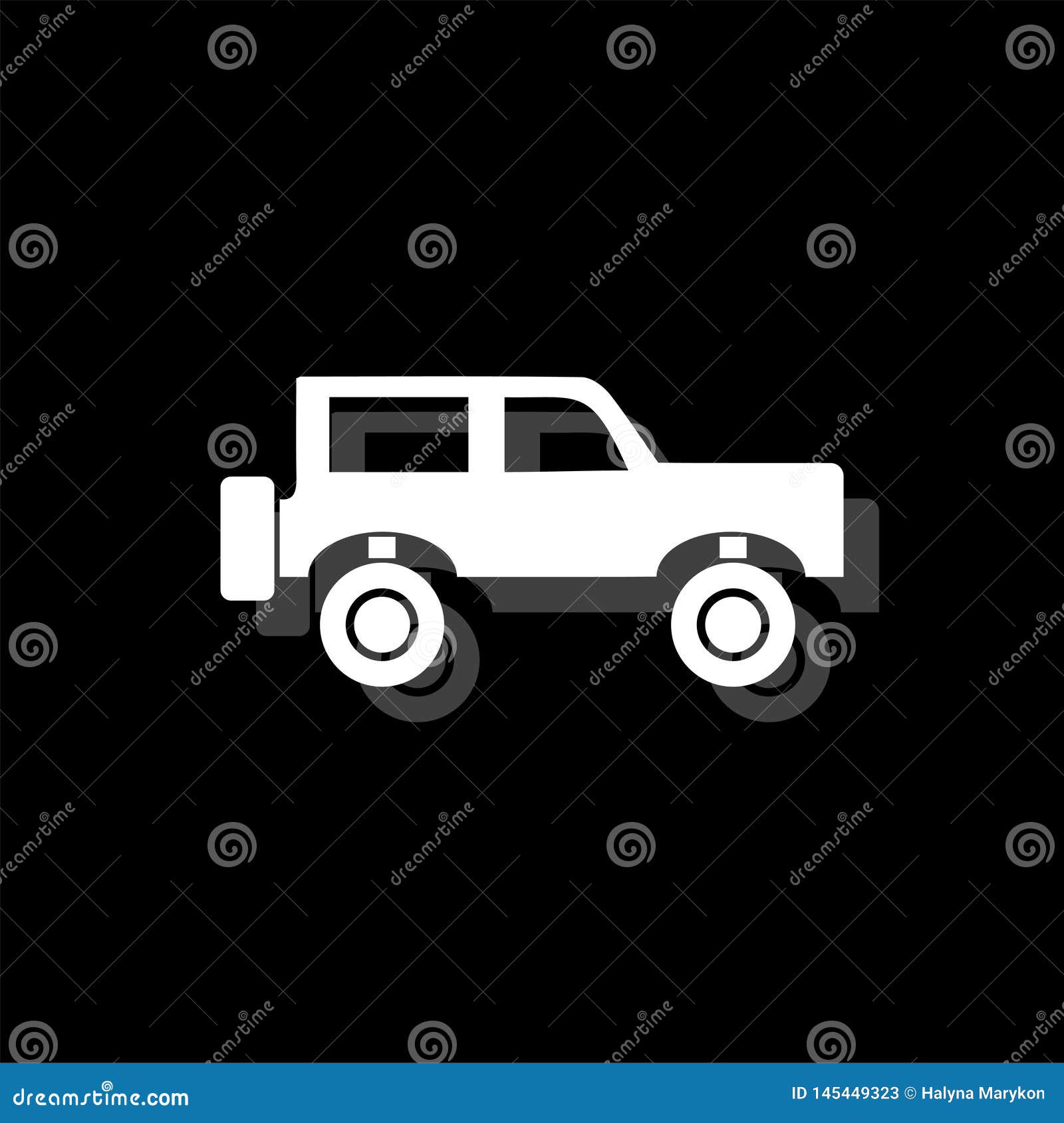 Jeep travel icon flat stock vector. Illustration of icon - 145449323