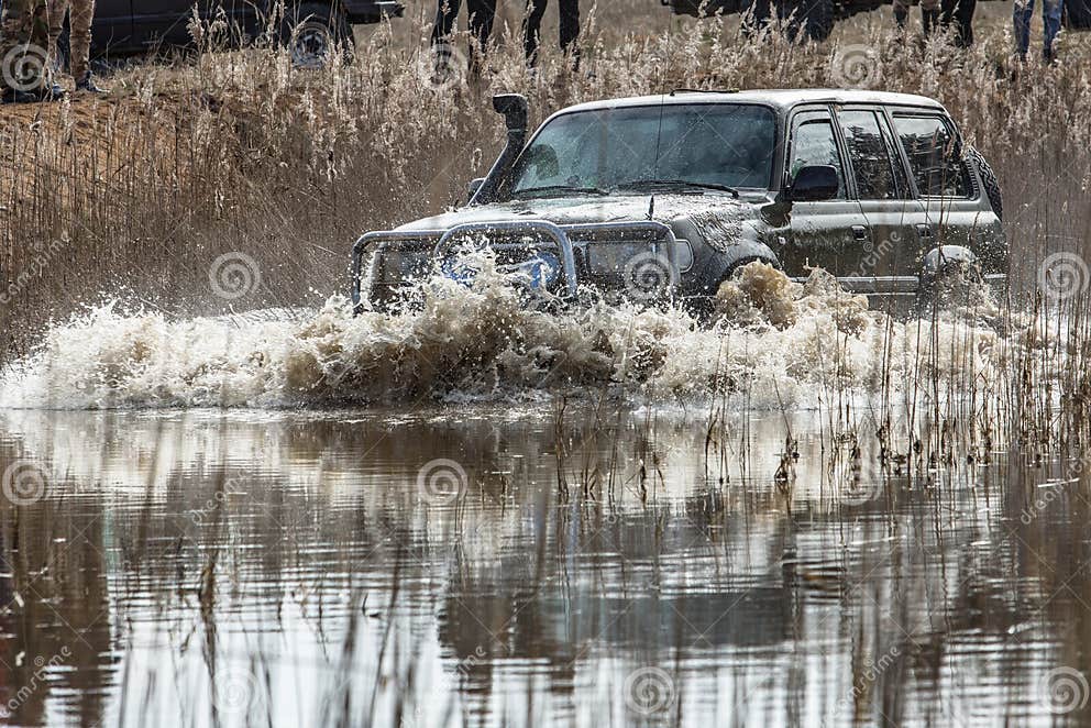 Jeep in water stock image. Image of outdoor, action, offroad - 93093847