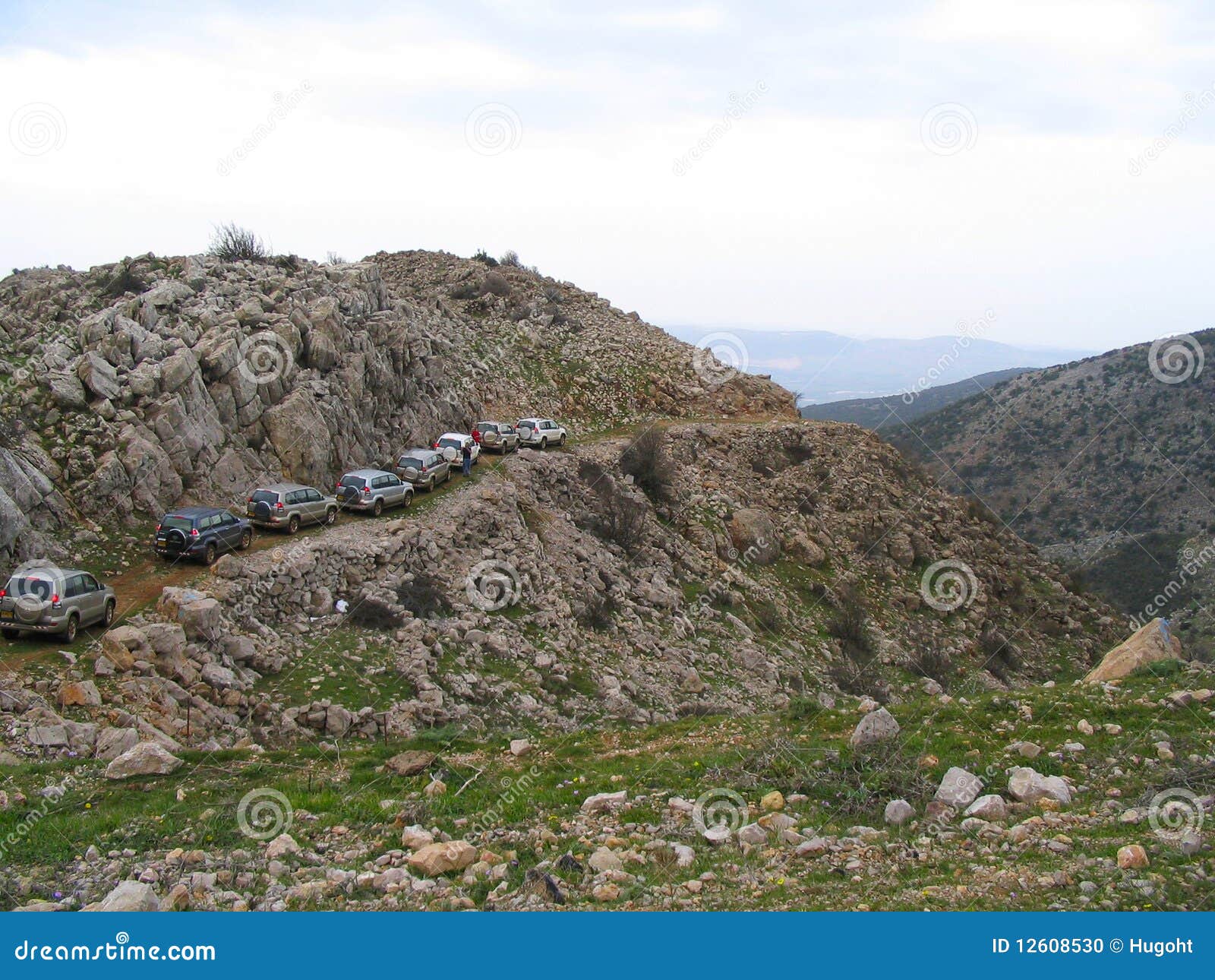 Jeeps in Mountain Path, Israel Stock Photo - Image of cliff, height ...