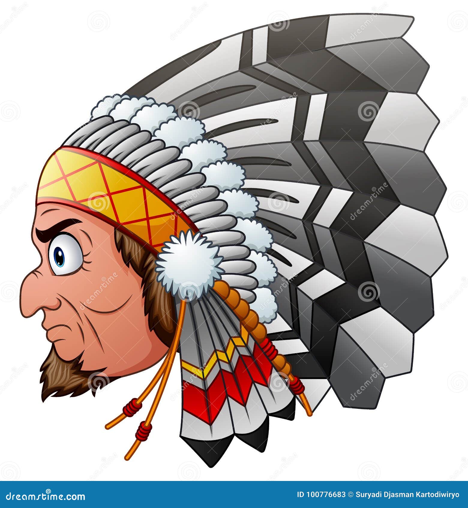 Jefe Indio De La Historieta Ilustración del Vector - Ilustración de ...