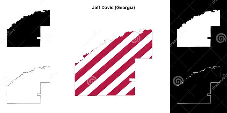 Jeff Davis outline map stock vector. Illustration of detailed - 323869840