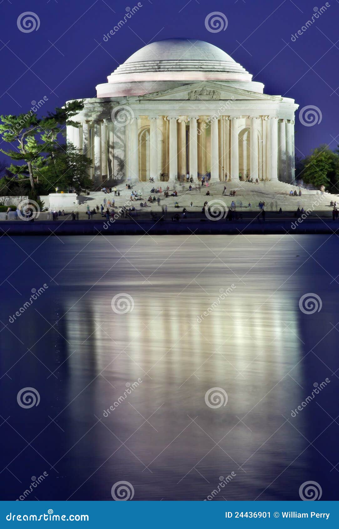 Jefferson Memorial and Tidal Basin Evening Stock Image - Image of ...