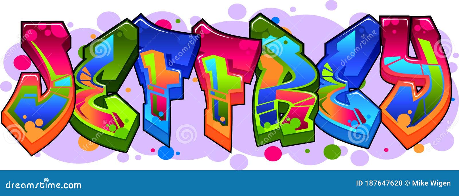 Jeffrey stock vector. Illustration of graffitti, spray - 187647620